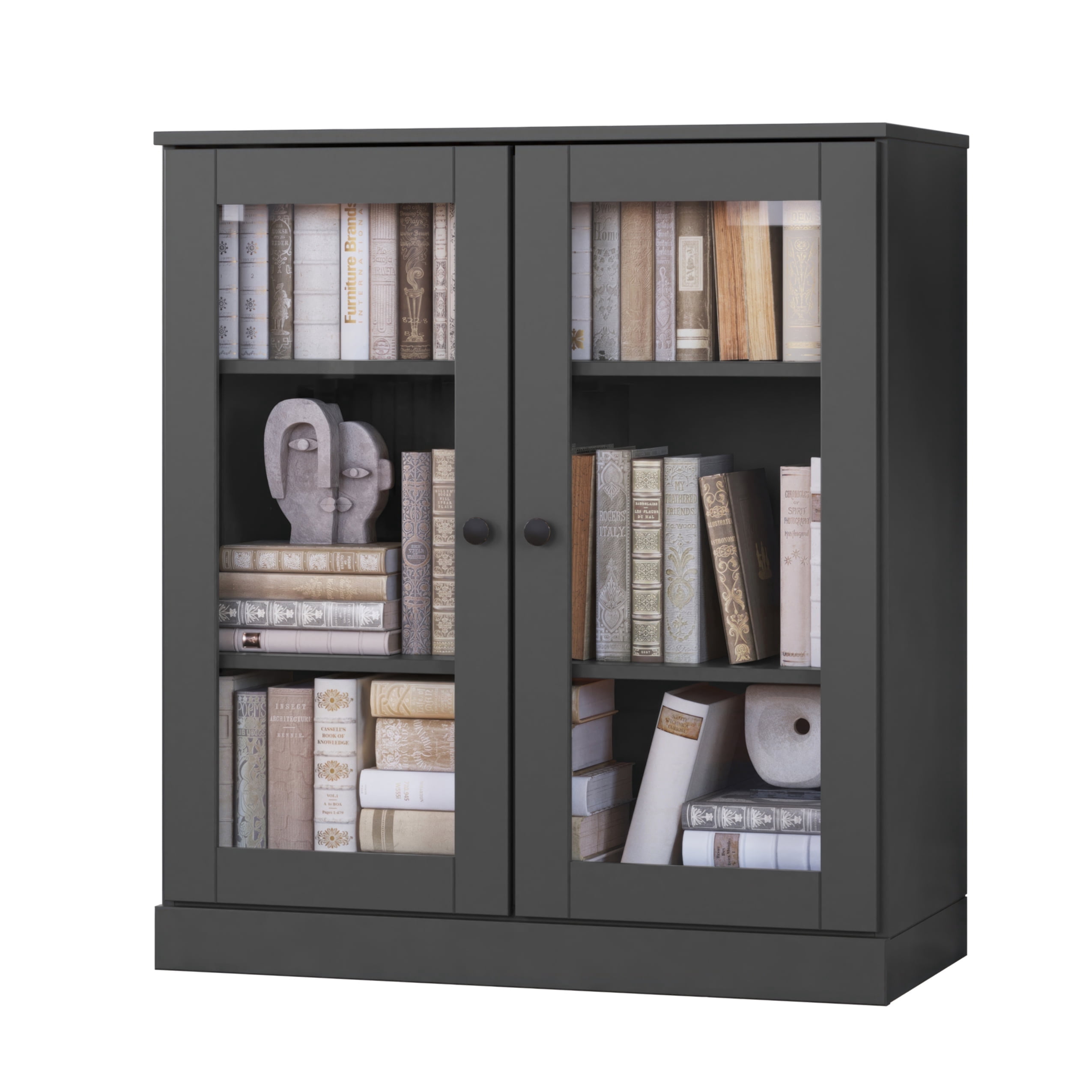 Palace Imports 100% Solid Wood 3-shelf Bookcase with Adjustable Shelves ...