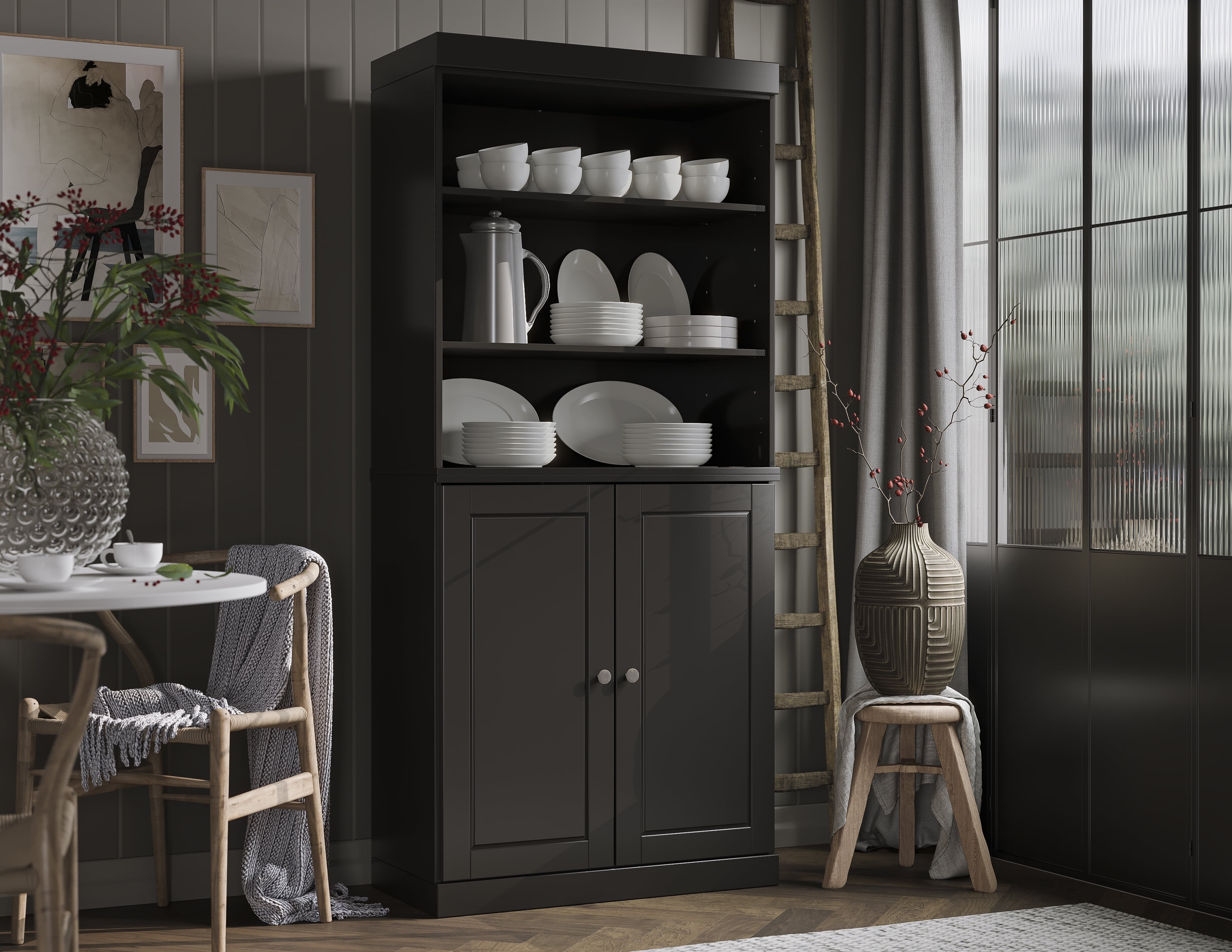 Palace Imports 100% Solid Wood 32" Kitchen Pantry Cabinet with Solid ...