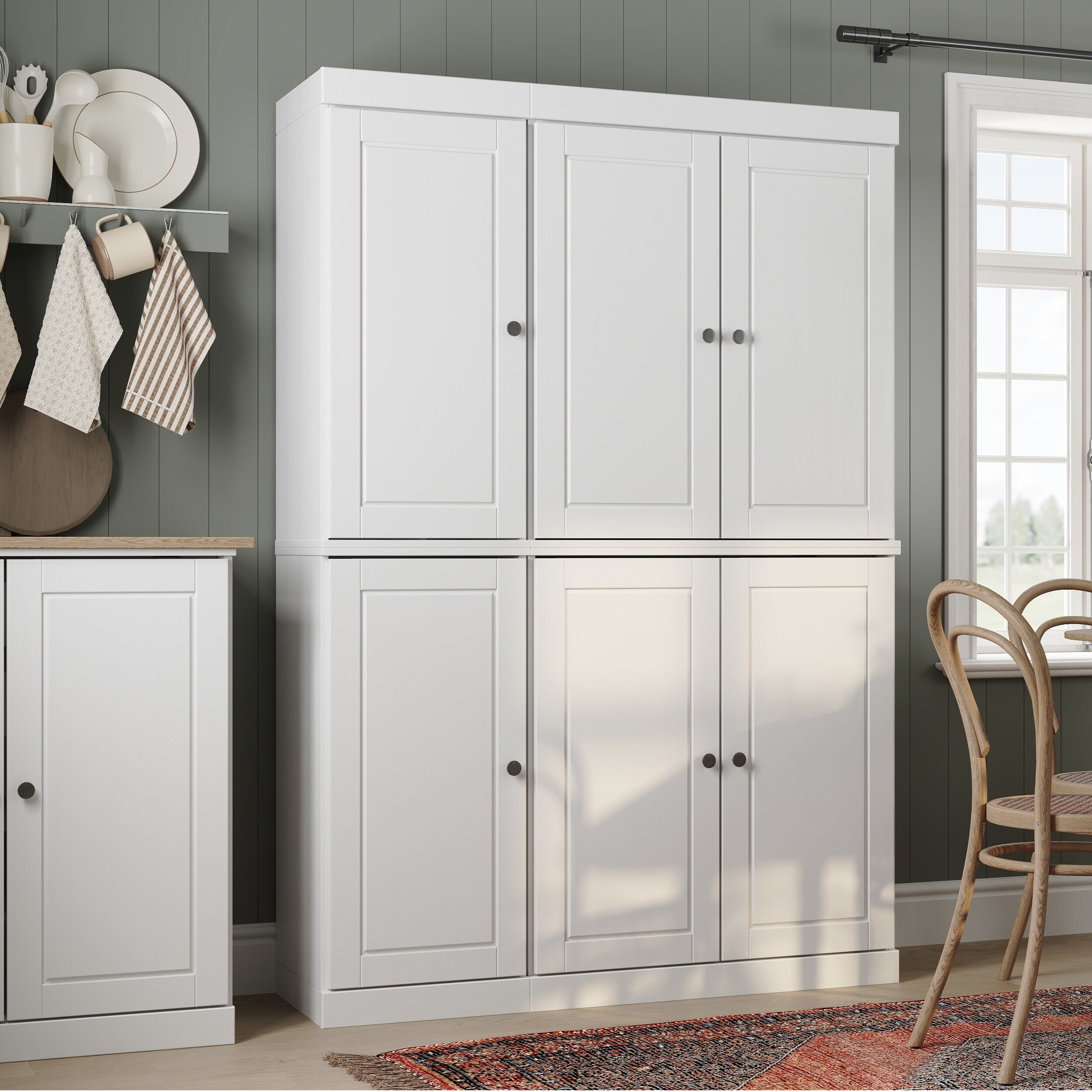 Palace Imports 100% Solid Wood Kitchen Pantry Storage Cabinet with ...