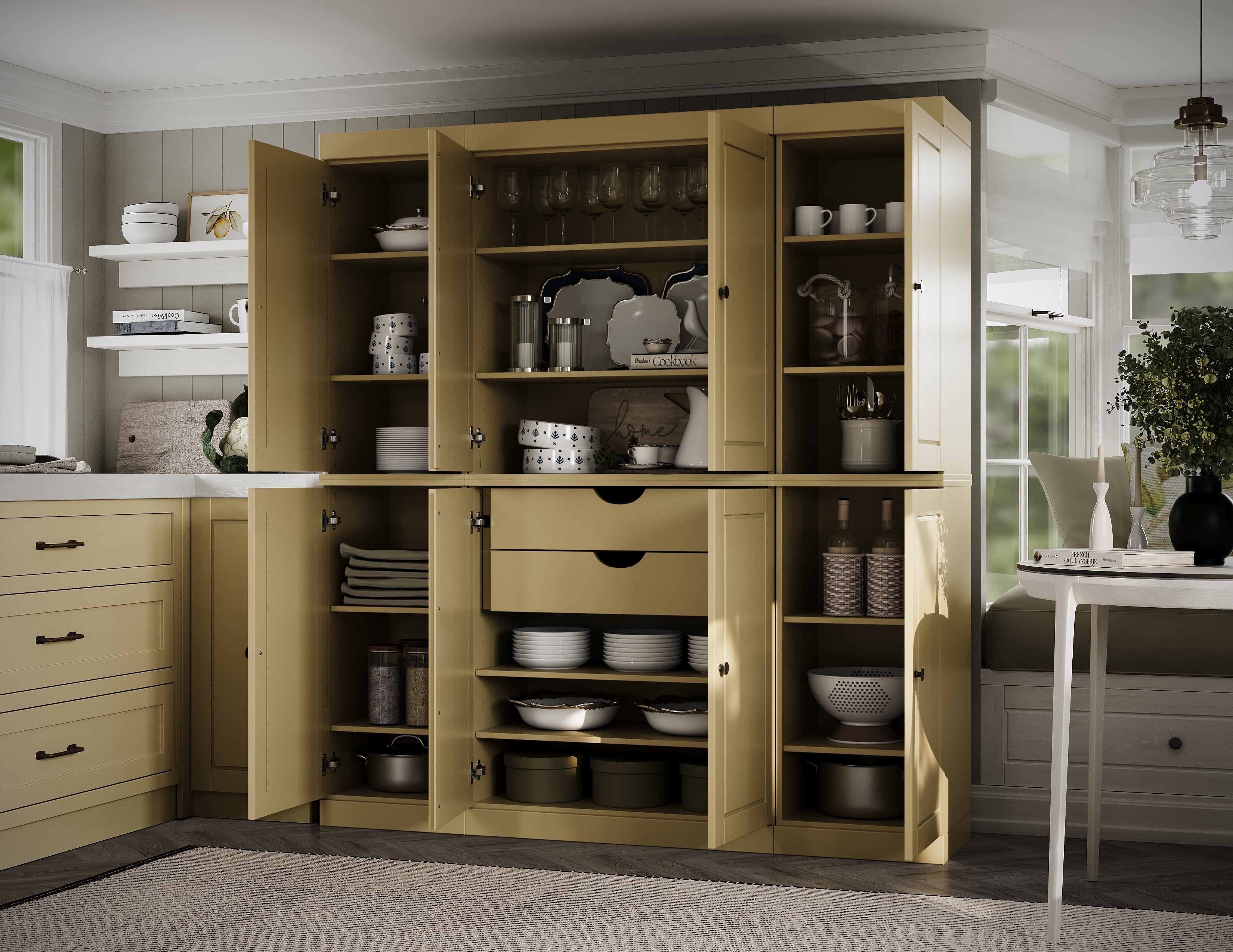 Palace Imports 100% Solid Wood Kitchen Pantry Storage Cabinet with ...