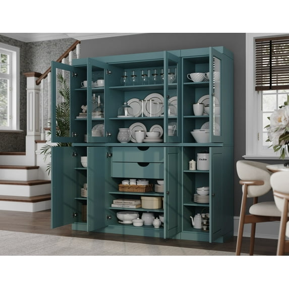 Palace Imports 100% Solid Wood Kitchen Pantry Storage Cabinet with ...