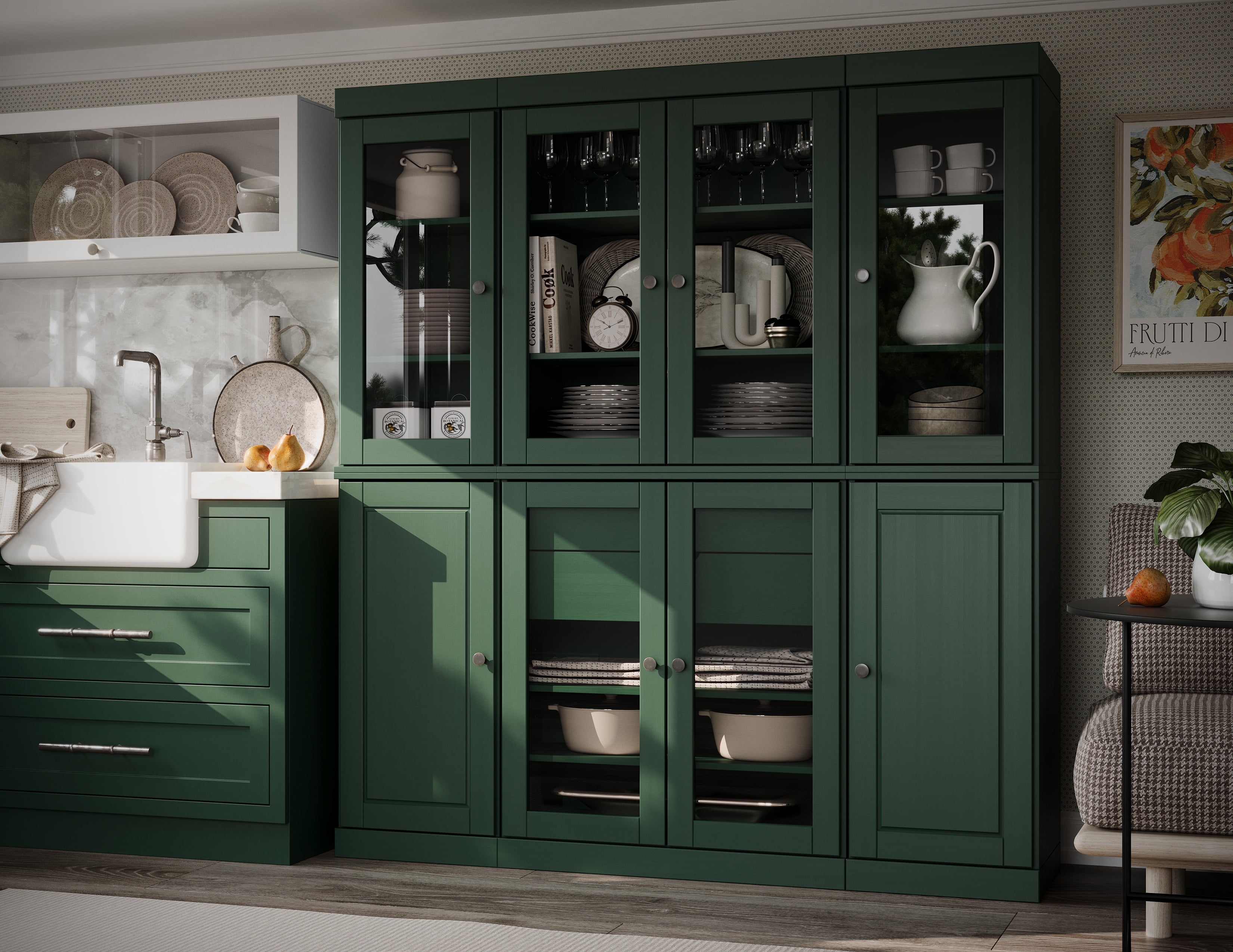 Palace Imports 100% Solid Wood Kitchen Pantry Storage Cabinet with ...