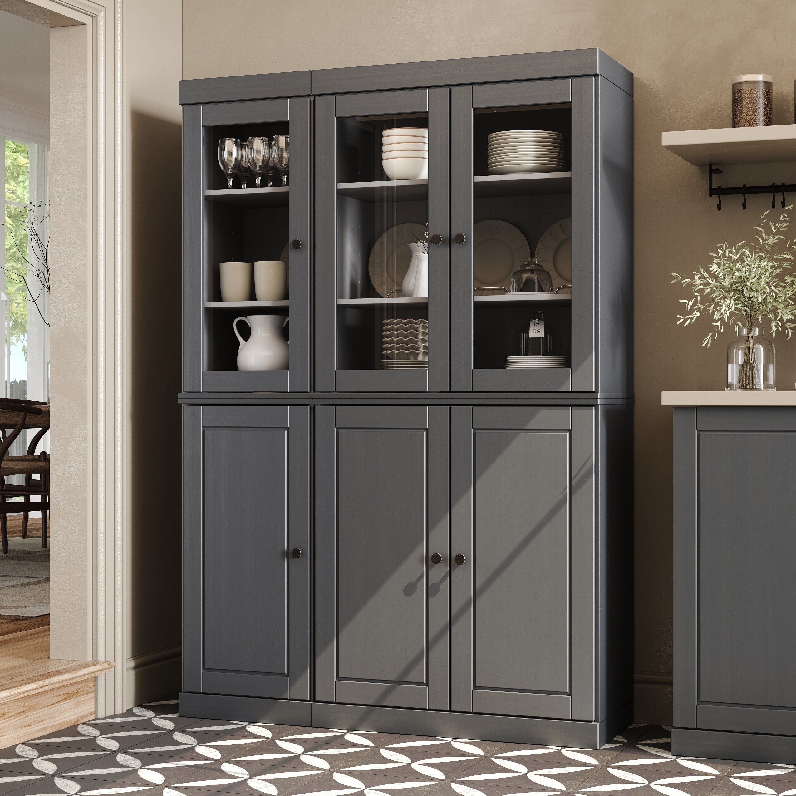 Palace Imports 100% Solid Wood Kitchen Pantry Storage Cabinet with ...