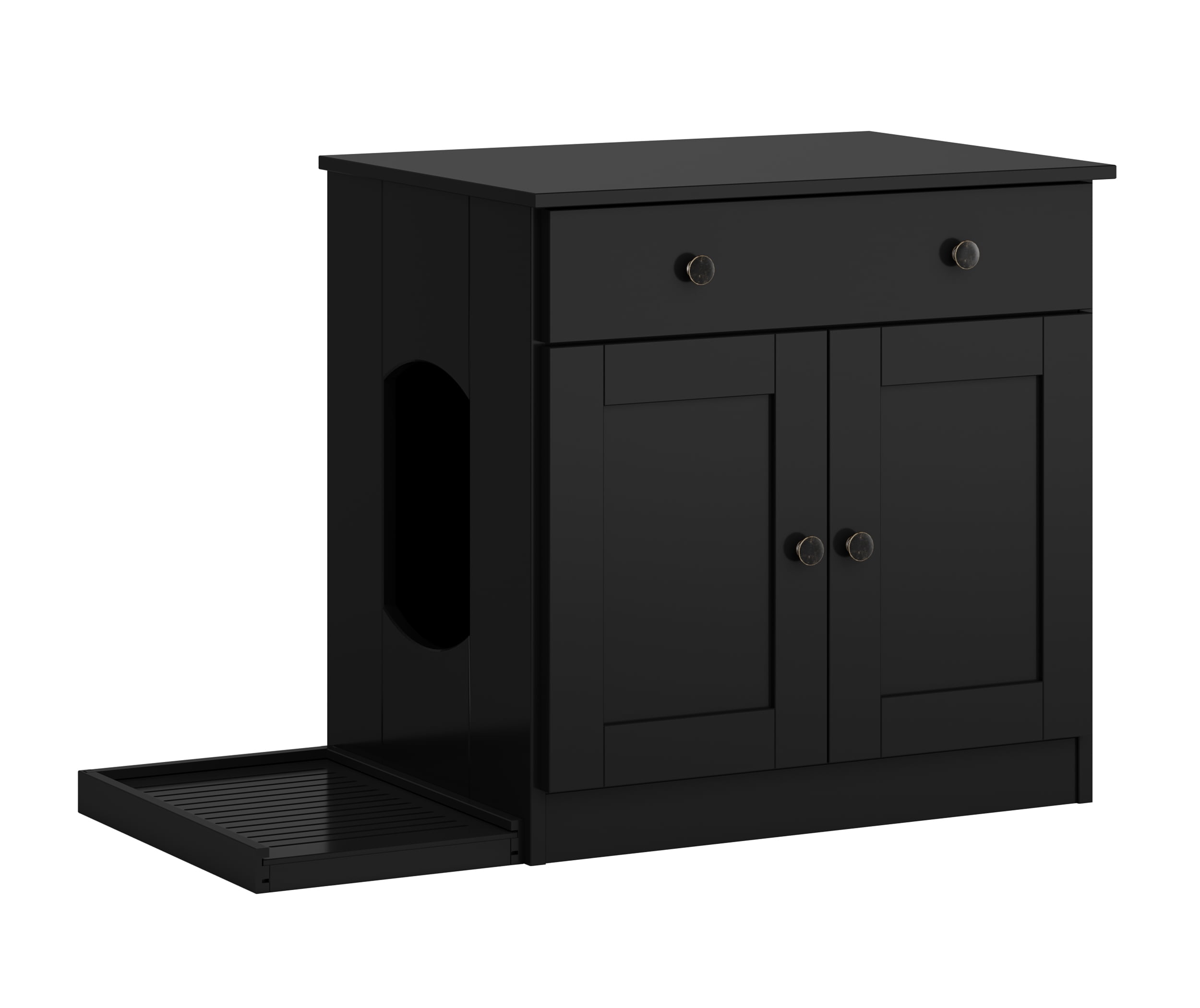 Palace Imports 100% Solid Wood Ziva 2-Door Cat Litter Box Enclosure ...