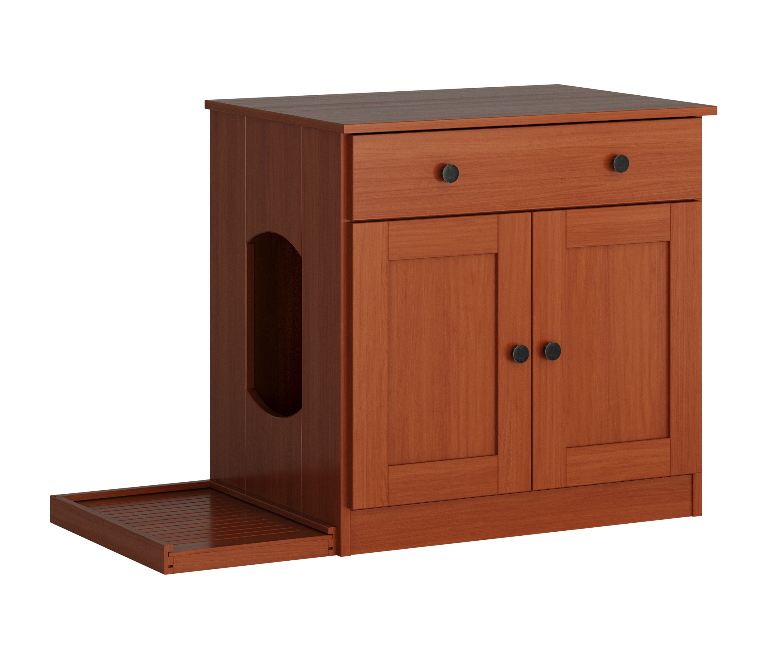 Palace Imports 100% Solid Wood Ziva 2-Door Cat Litter Box Enclosure ...