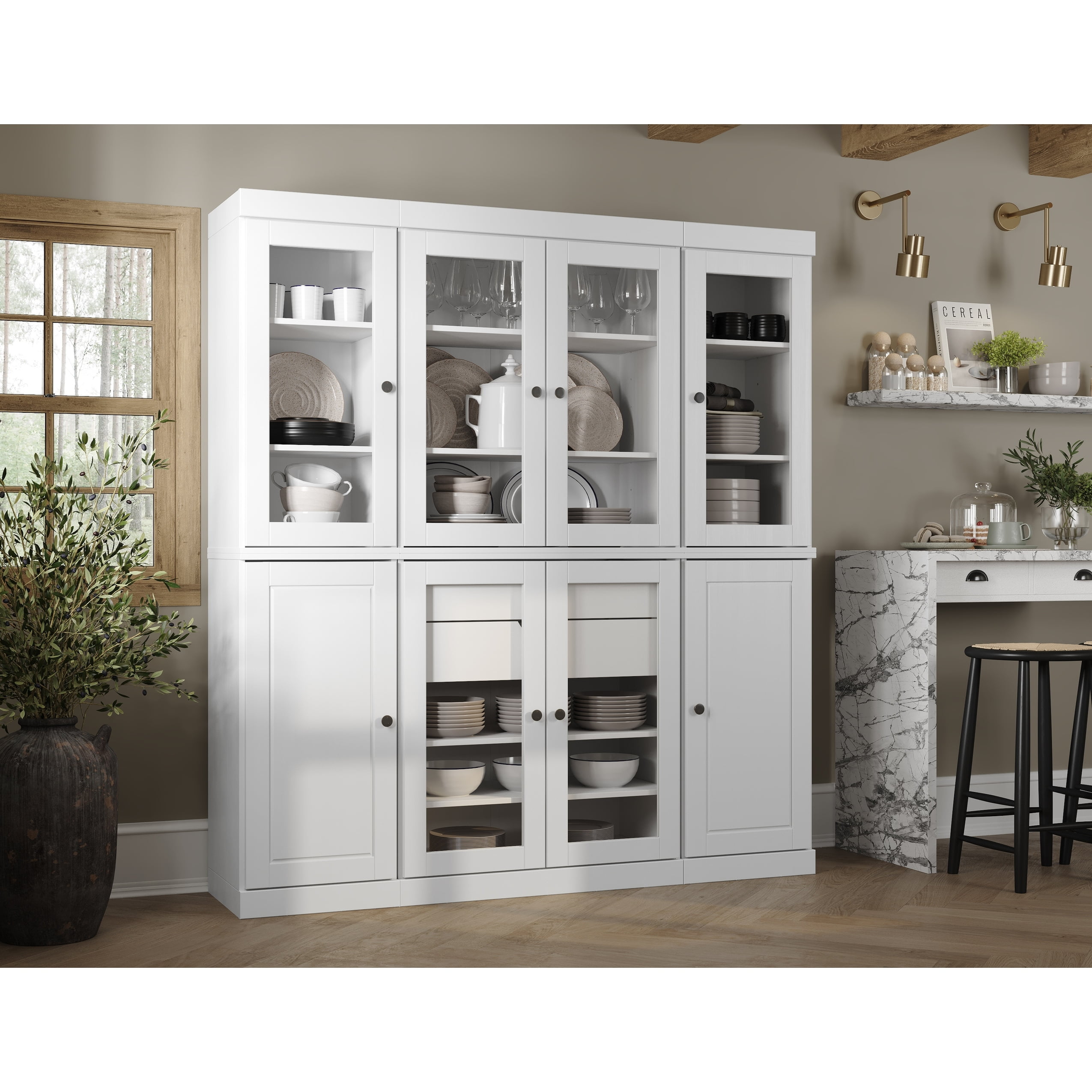 Palace Imports 100% Solid Wood Kitchen Pantry Storage Cabinet with ...