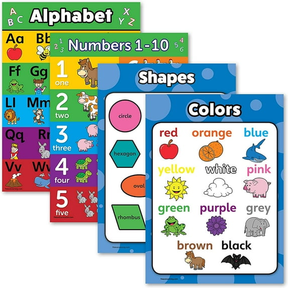 Palace Learning 4 pack - ABC Alphabet + Numbers 1-10 + Shapes + Colors ...