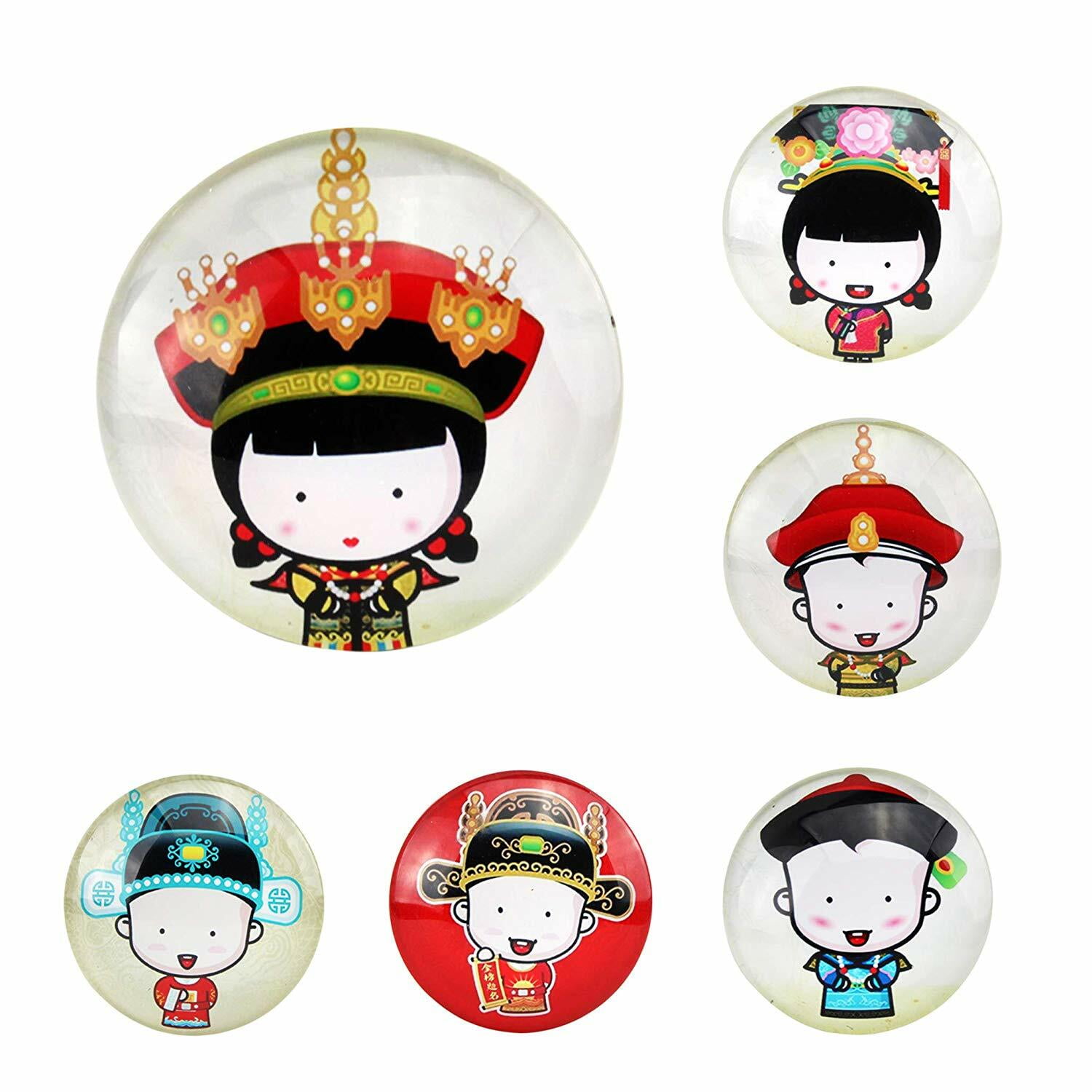 Palace Museum Peking Opera Royal Family Glass Refrigerator Magnets (6 ...