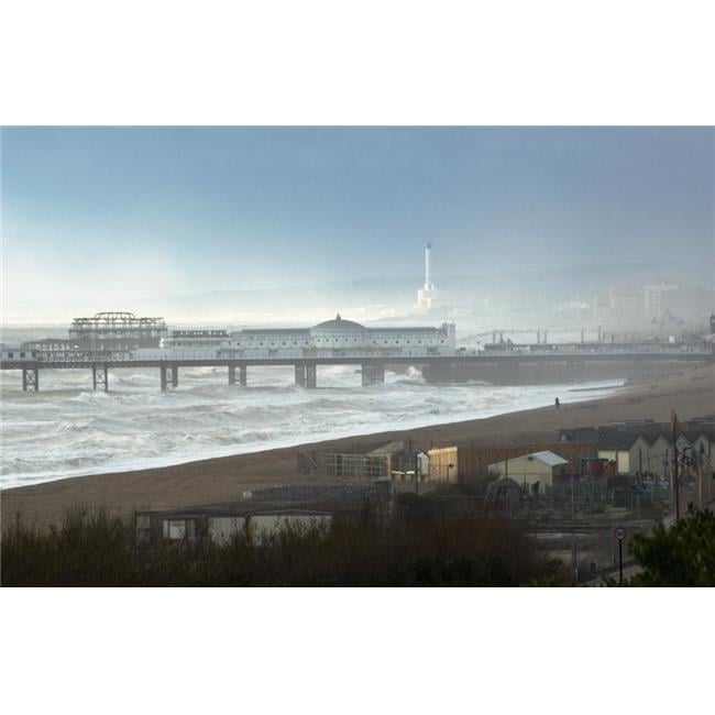 Palace Pier & Shoreham Power Station Poster Print - 38 x 24 - Large ...