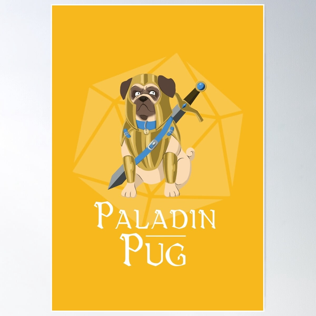 Paladin Pug Poster, 8x12 UNFRAMED - Walmart.com