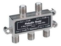 Paladin Tools 4-Way Splitter - Cable TV - Antenna splitter - F ...
