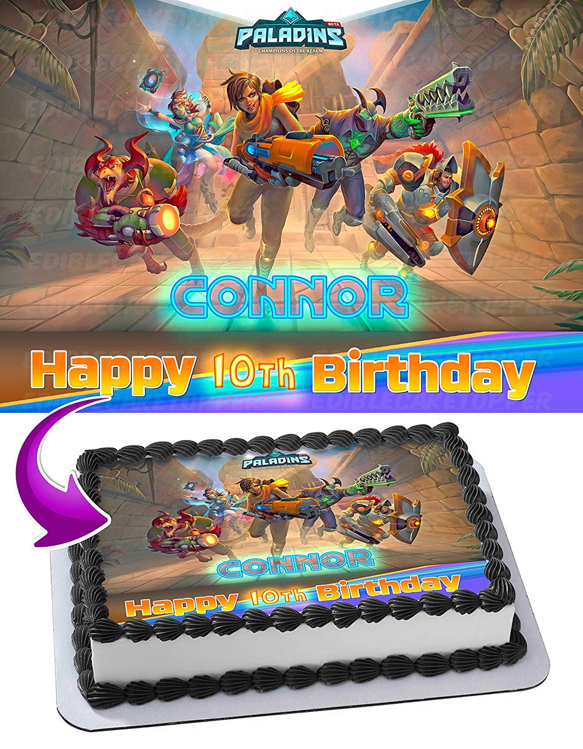 Paladins Edible Cake Image Topper Personalized Birthday Party 1/4 Sheet ...