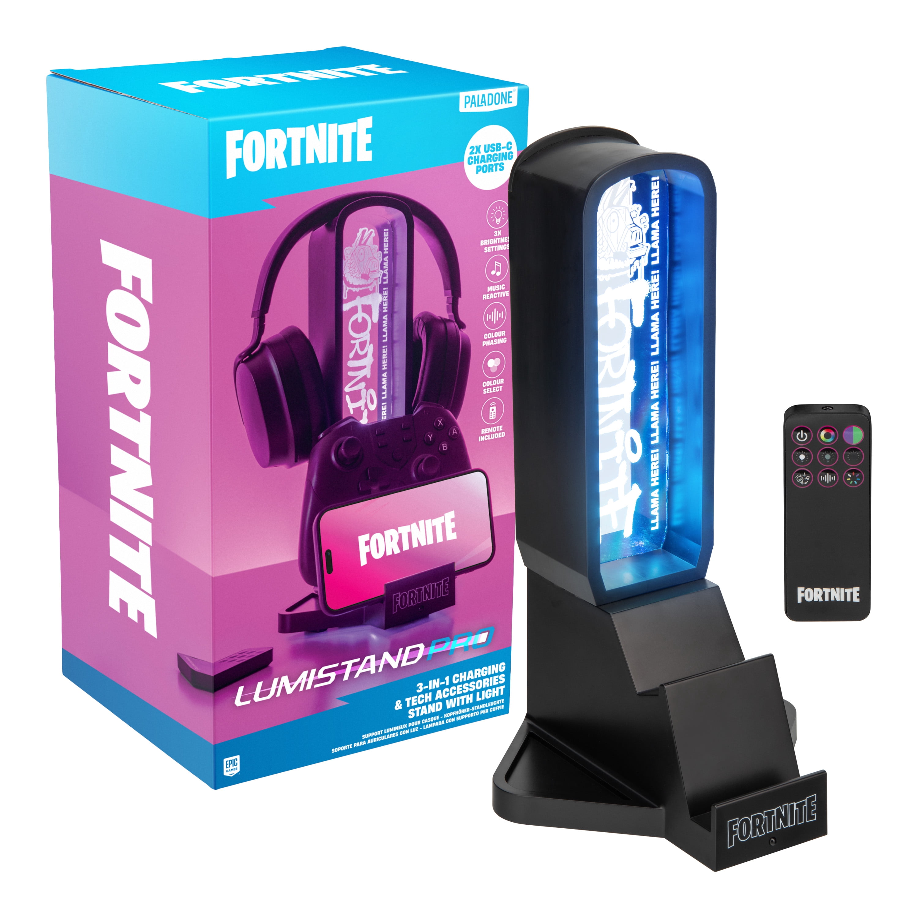 Paladone Fortnite 3-in-1 Headphone Stand and Tech Charging Station with ...