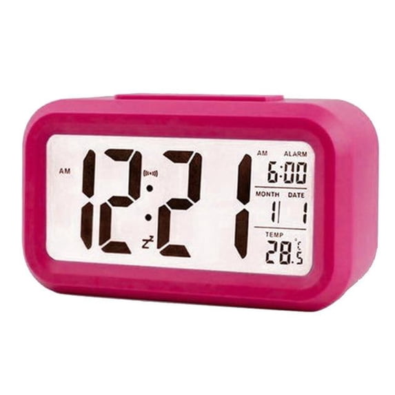 Desktop Table Clock Alarm, Digital LED Screen Desk-Watch Data Time ...