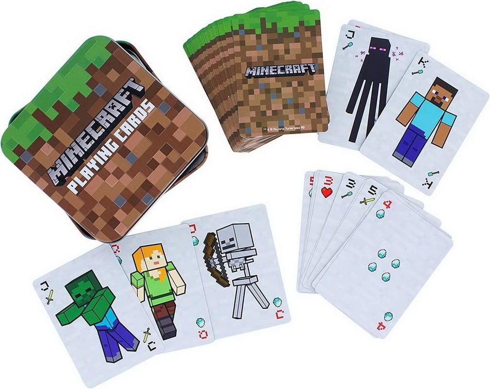 Minecraft Game Playing Cards in Pack Tin | 52 Card Deck + 2 Jokers ...