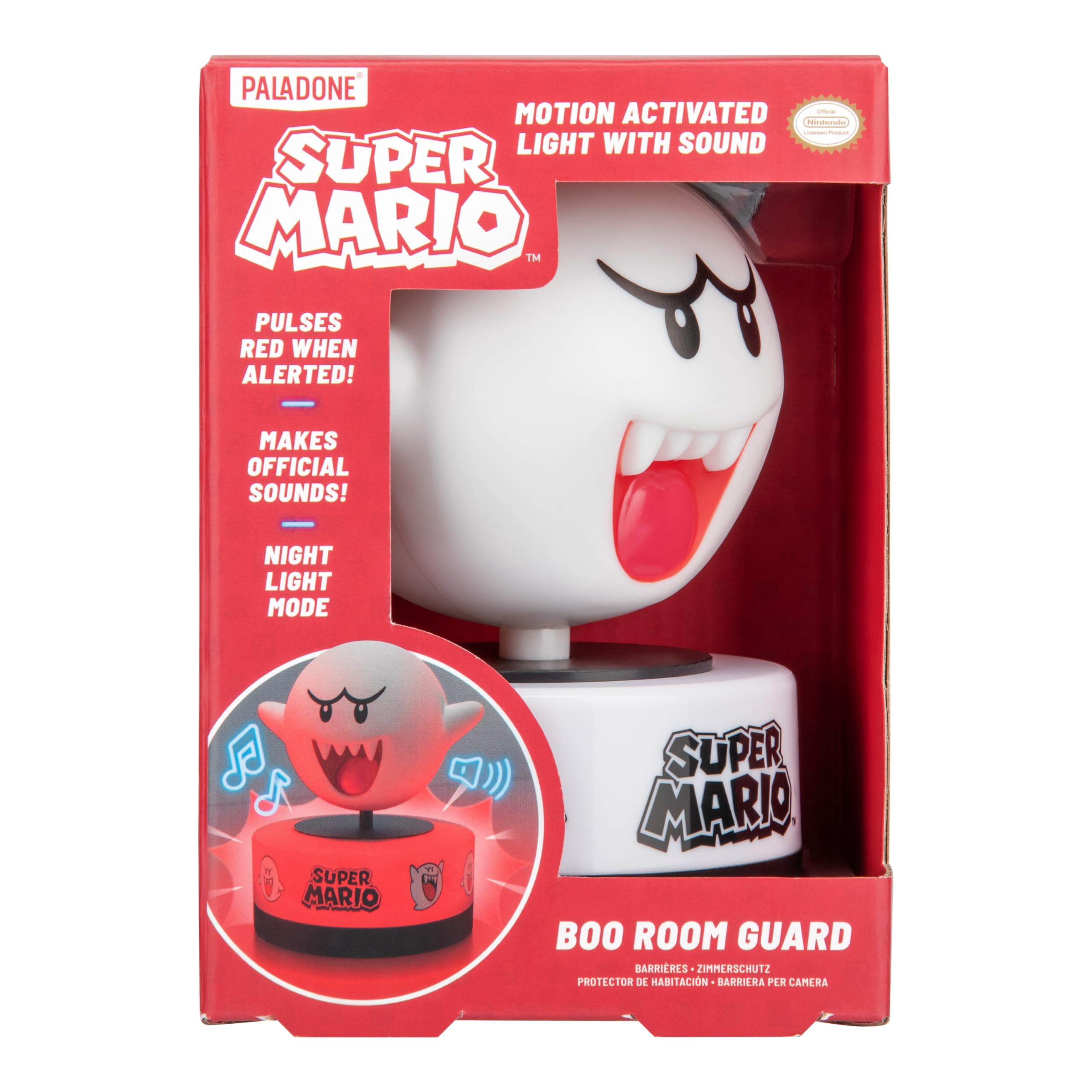 Paladone Super Mario Boo Motion Sensor Room Guard and Night Light ...