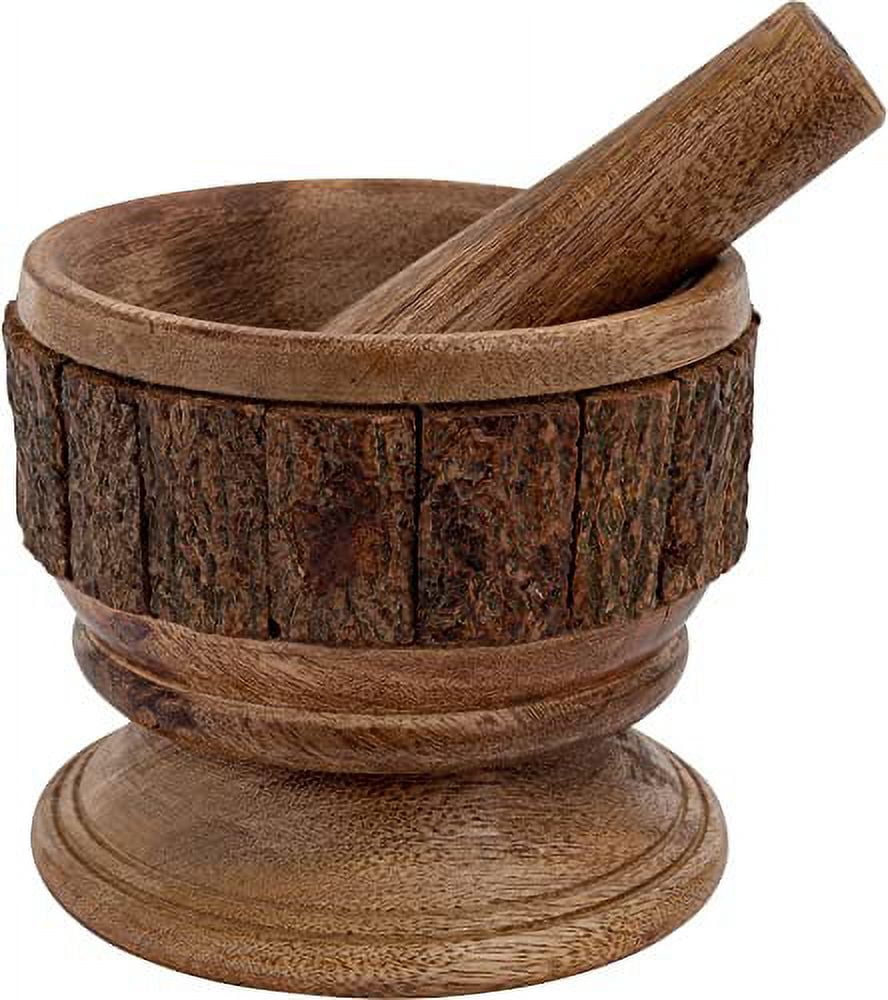 Palais Essentials Mortier pilon Mortar and pestle set (5" Wide - Bark ...