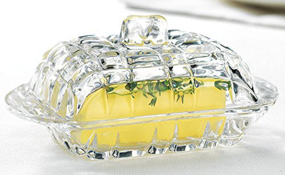 Palais Glassware Glass 'Beurre' Collection Butter Dish (Square Cut ...