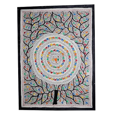 Palak Saxena Madhubani Art: Dancing Fishes And Blossoming Trees - Unframed, 32.2 X 24.2 Inches ...