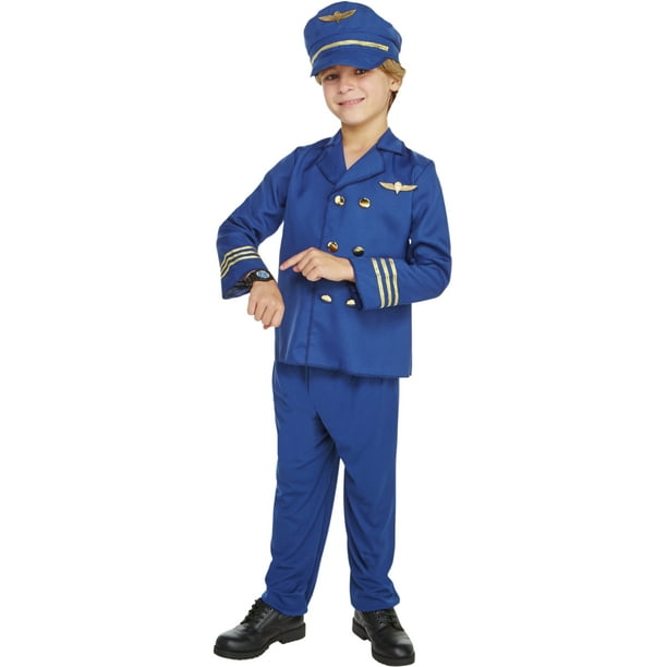 Palamon Childs Jet Set Airline Pilot Costume Small 4-6 - Walmart ...
