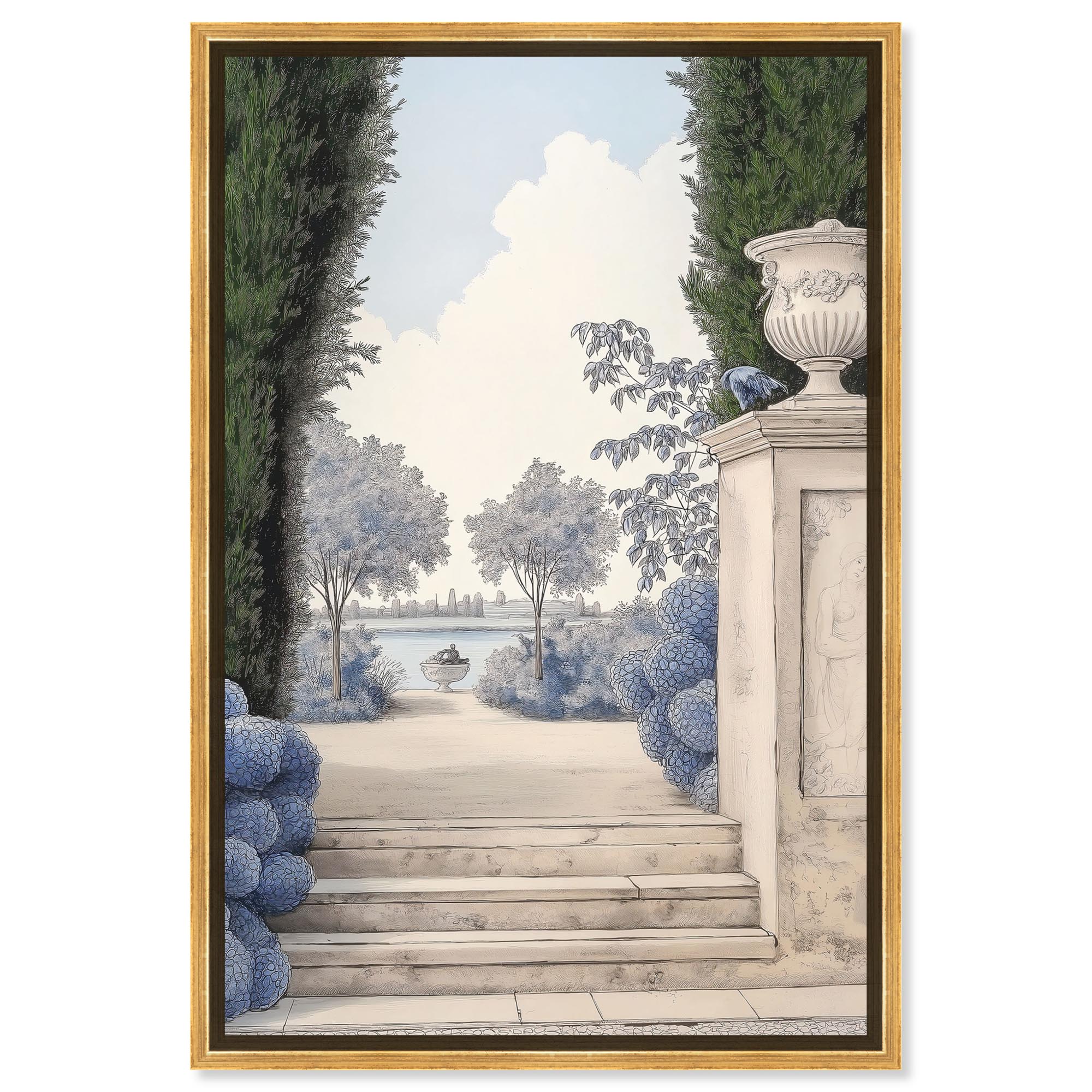 Palatial Pathways Canvas Vintage Landscape Art by Art Remedy, Gold ...