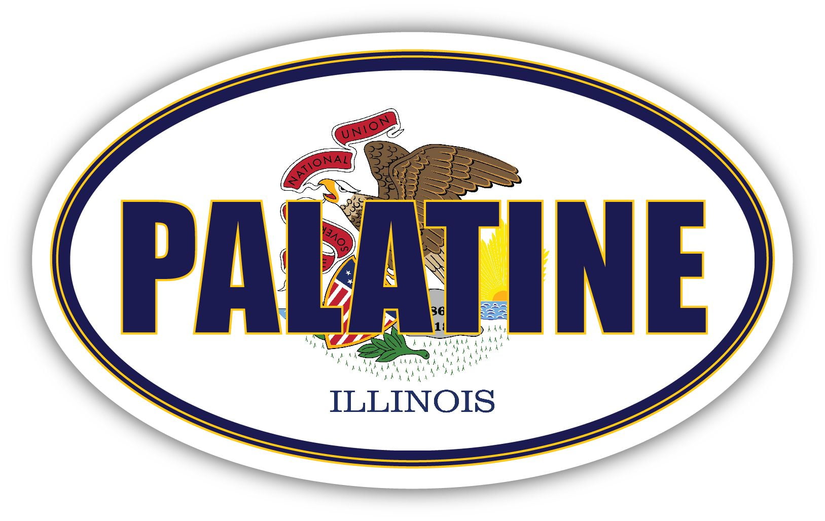 Palatine City Illinois State Flag | IL Flag Cook County Oval State ...