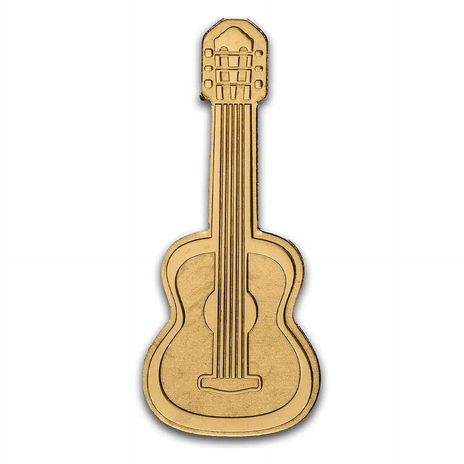 Palau Precious Metals 1/2 gram Gold $1 Golden Guitar Shaped Coin ...