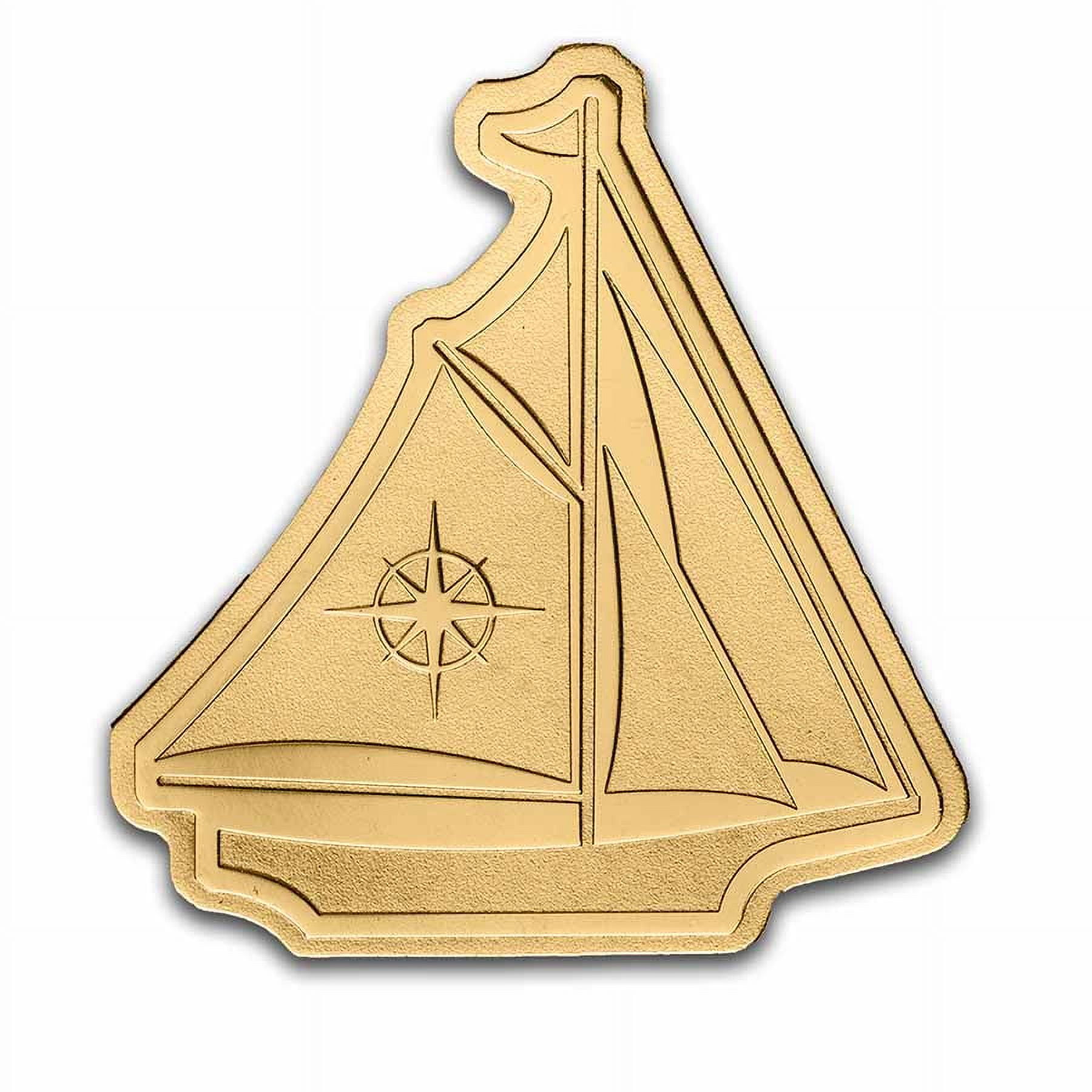 Palau 1/2 gram Gold $1 Golden Sailboat Shaped Coin - Walmart.com