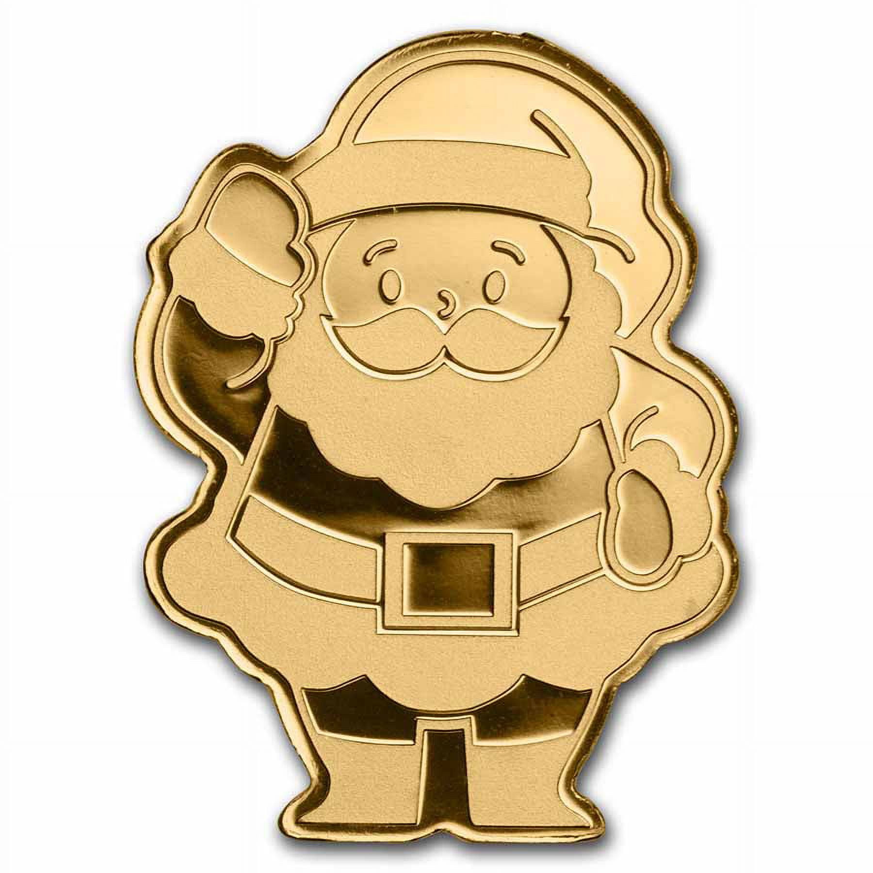 Palau 1/2 gram Gold $1 Santa Claus Shaped Coin - Walmart.com