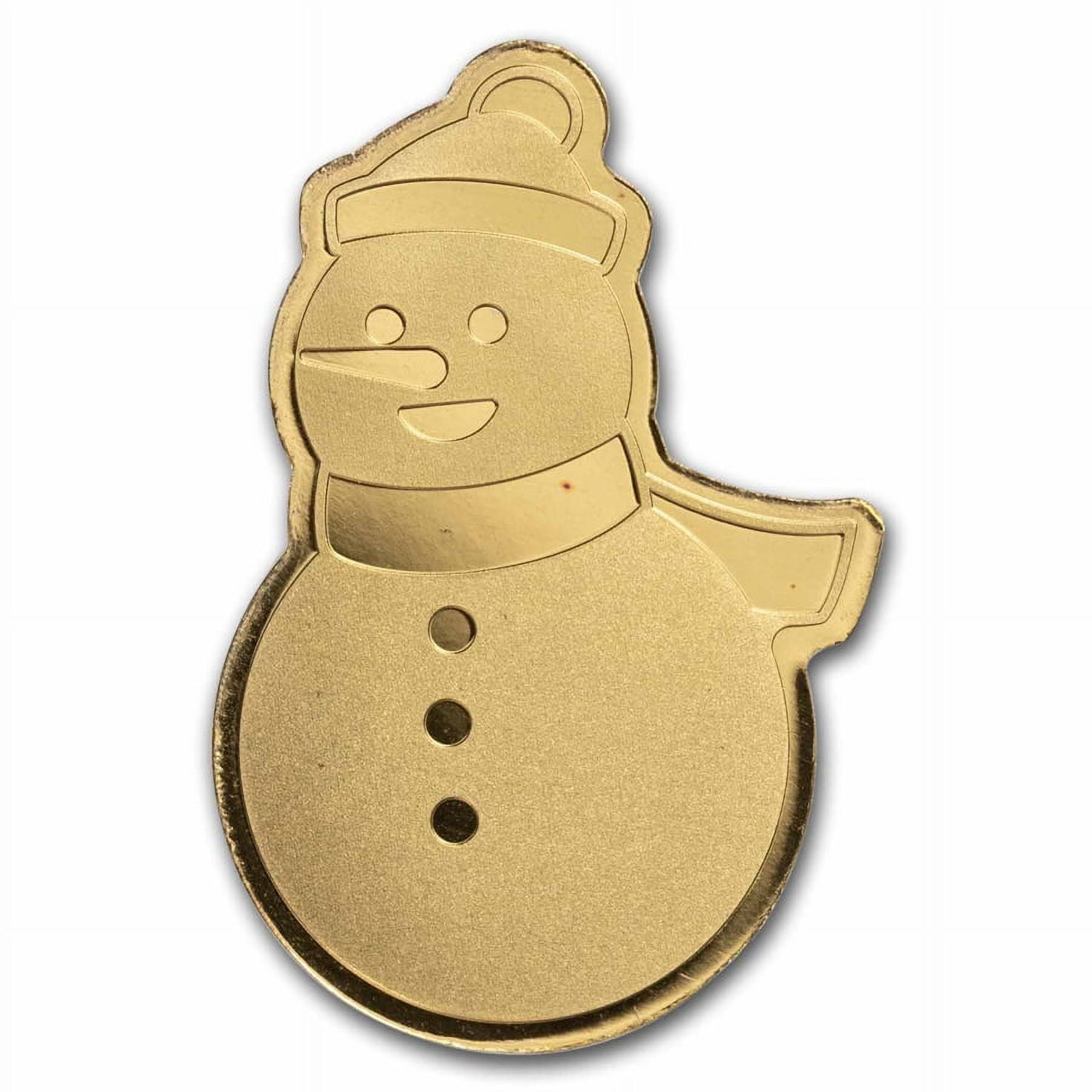Palau 1/2 gram Gold $1 Snowman Shaped Coin - Walmart.com