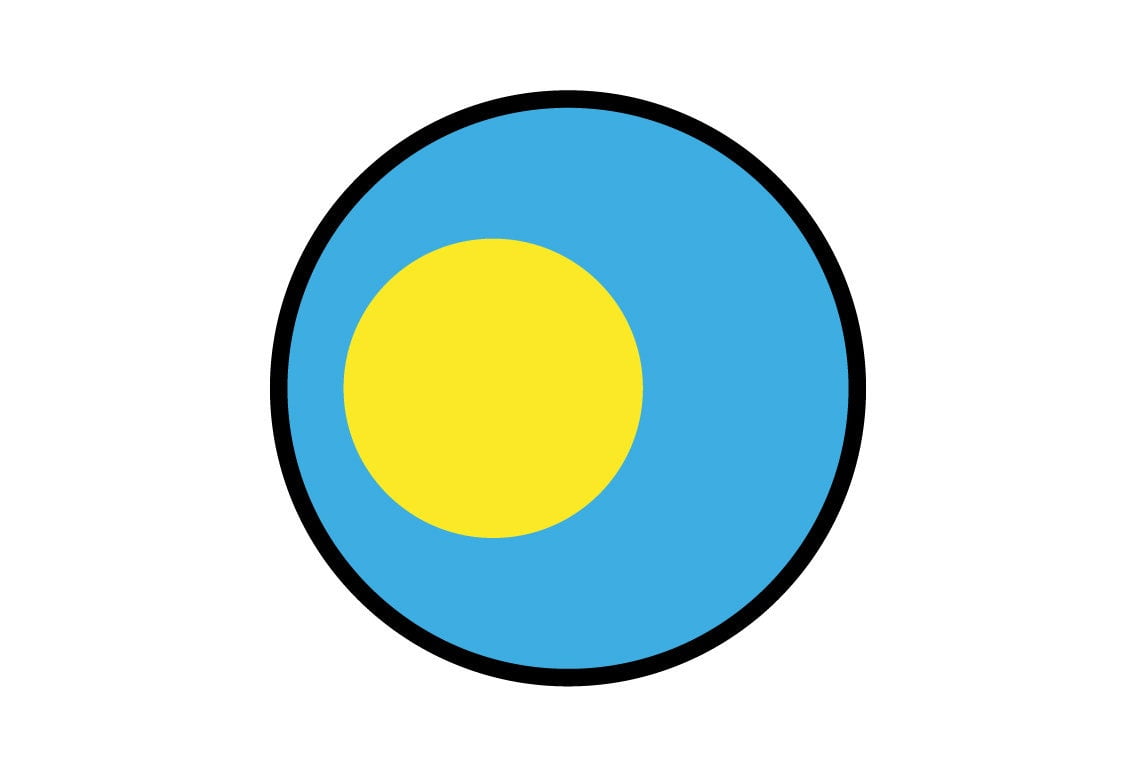Palau Flag Circle Sticker Decal 4 inches - 4 inch - Walmart.com