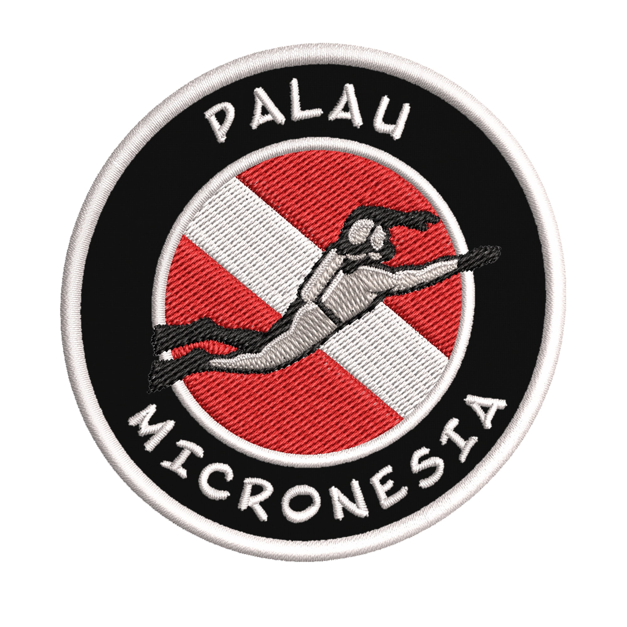 Palau, Micronesia Scuba Diver Flag 3.5 Inch Iron Or Sew On Embroidered ...