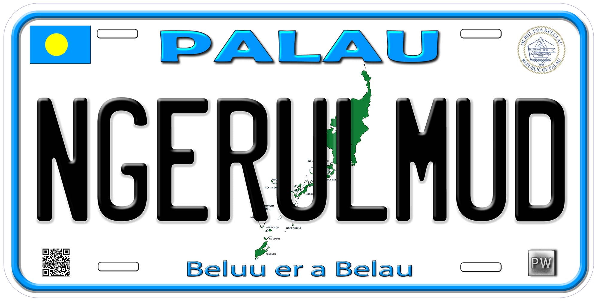 Palau Ngerulmud Custom Novelty Car License Plate - Walmart.com