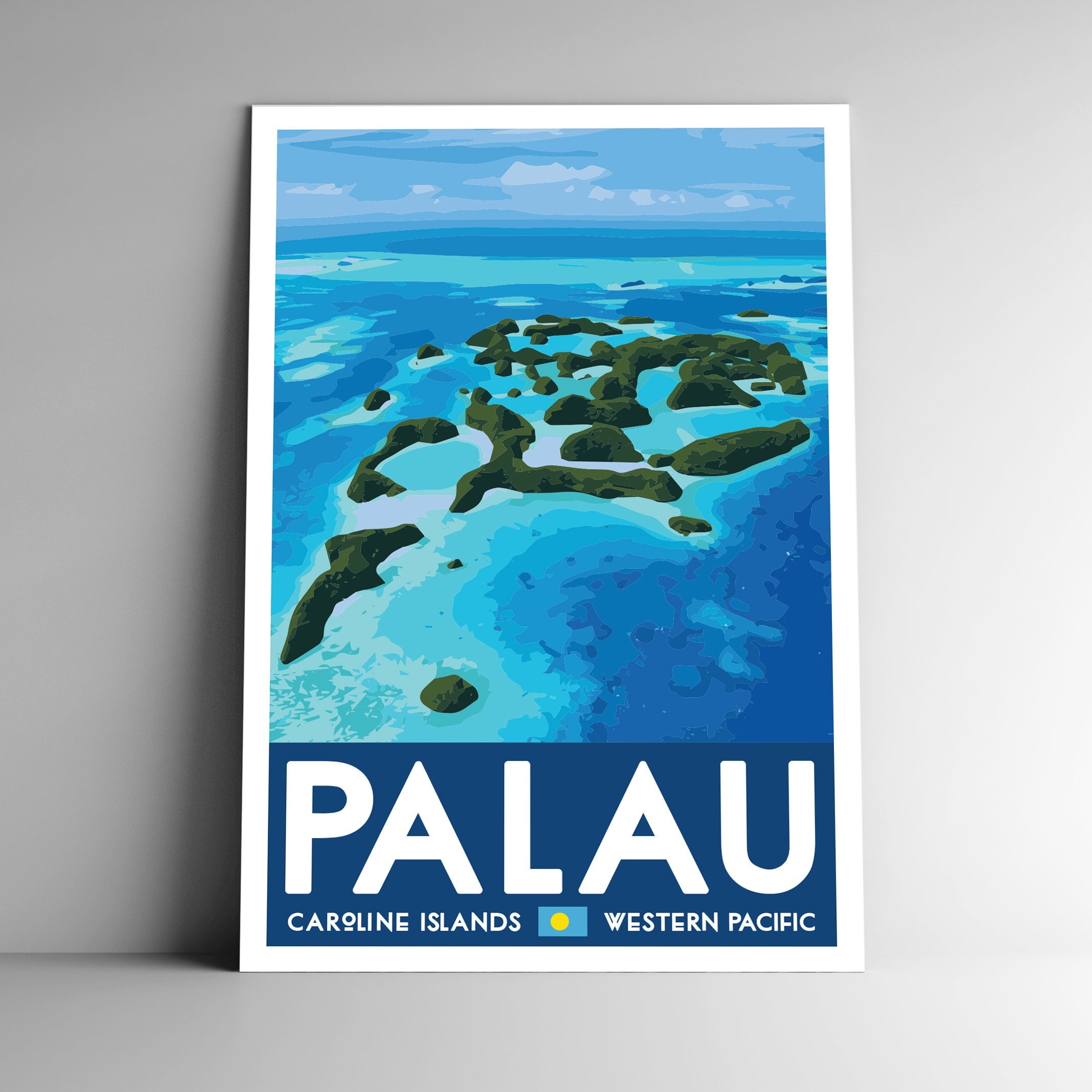Palau Vintage Travel Poster / Postcard WPA Style Retro South Pacific ...