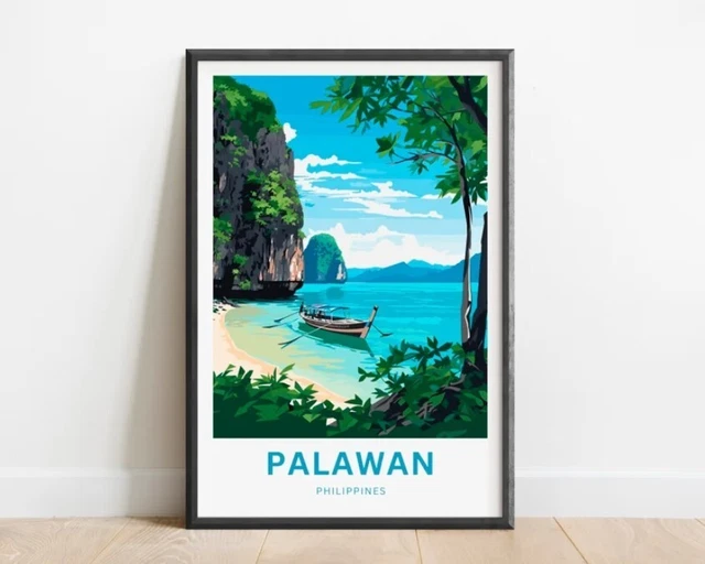 Palawan Travel Print - Palawan Poster, Philippines Wall Art NO FRAMED ...