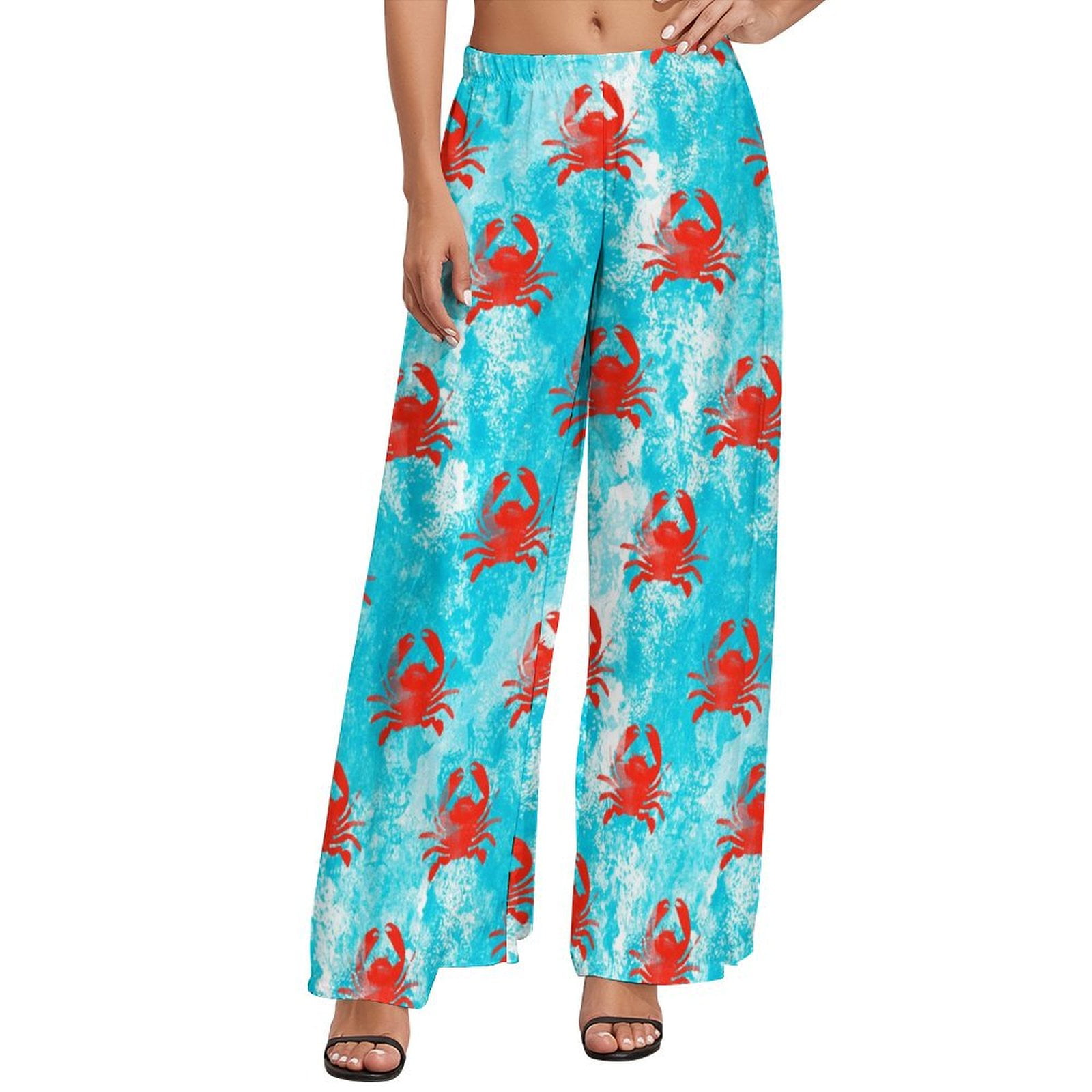 Palazzo Pants for Women, Crab Swims In The Ocean Stylish Comfy Womens ...