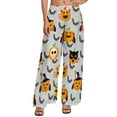 Palazzo Pants for Women, Pumpkins Halloween Bats Comfy Fashion Womens Wide Leg Baggy Pants ...