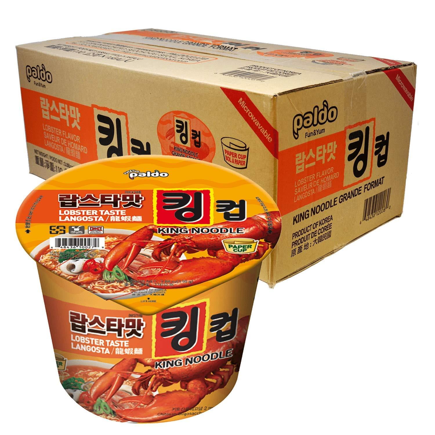 Paldo Fun & Yum Lobster Instant Big Cup Noodles with Soup, Lobster Seafood Flavor Based Broth ...