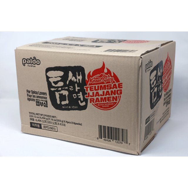 Paldo Fun & Yum Teumsae Jjajang Flavor Korean Instant Ramen Noodles Box, 32 Bags - Walmart.com