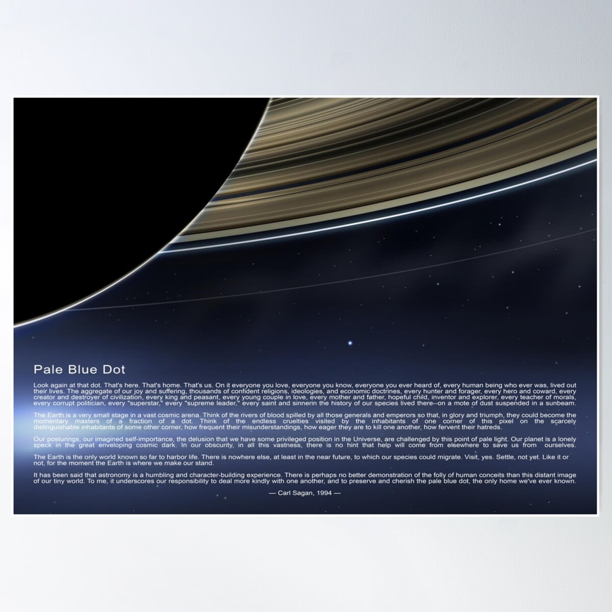 Pale Blue Dot Poster Wall Art, Modern Wall Decor For Living Room ...