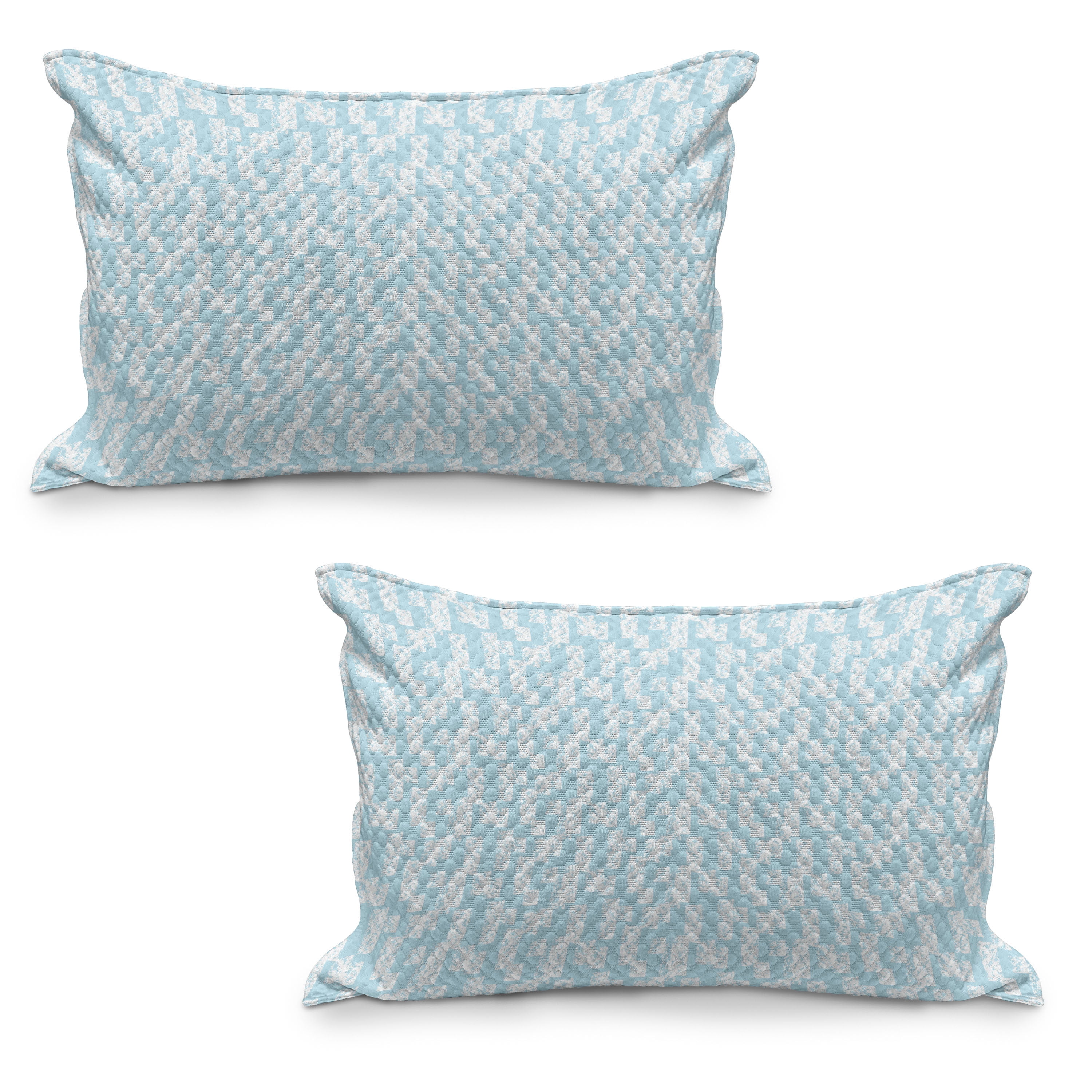 Pale Blue Quilted Pillowcover Set of 2, Wall with Brushstrokes Modern ...