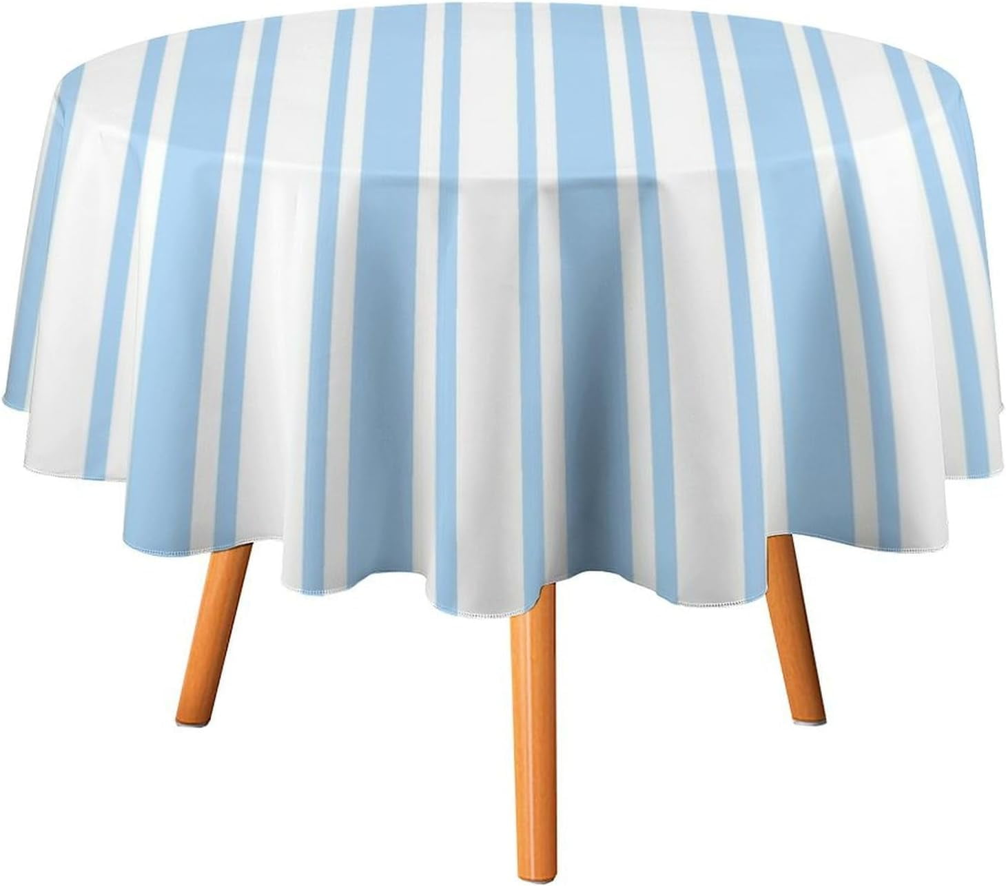 Pale Blue and White Candy Stripes Tablecloth Washable Dinng Table ...