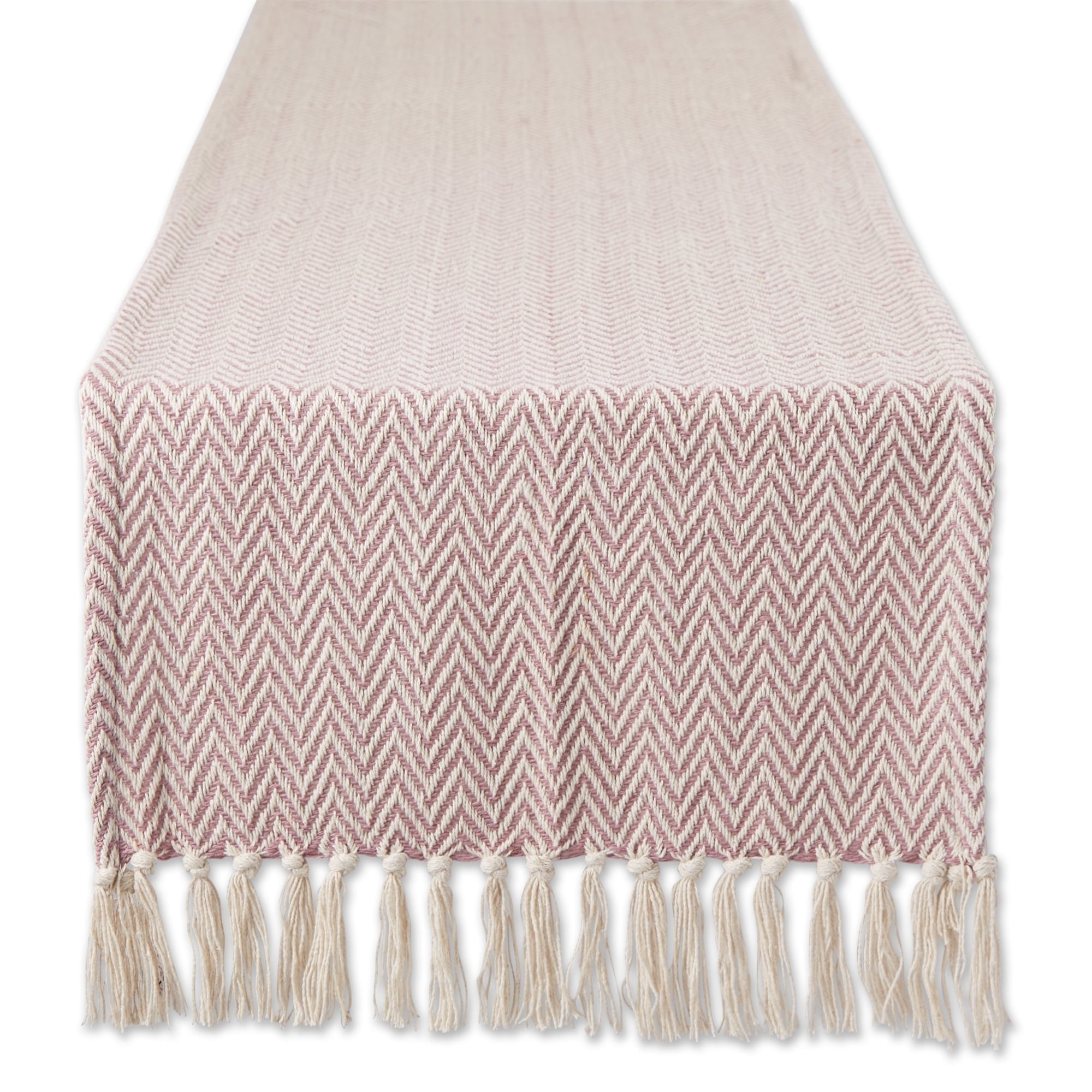 Pale Mauve Handloom Chevron Table Runner 15x108 - Walmart.com