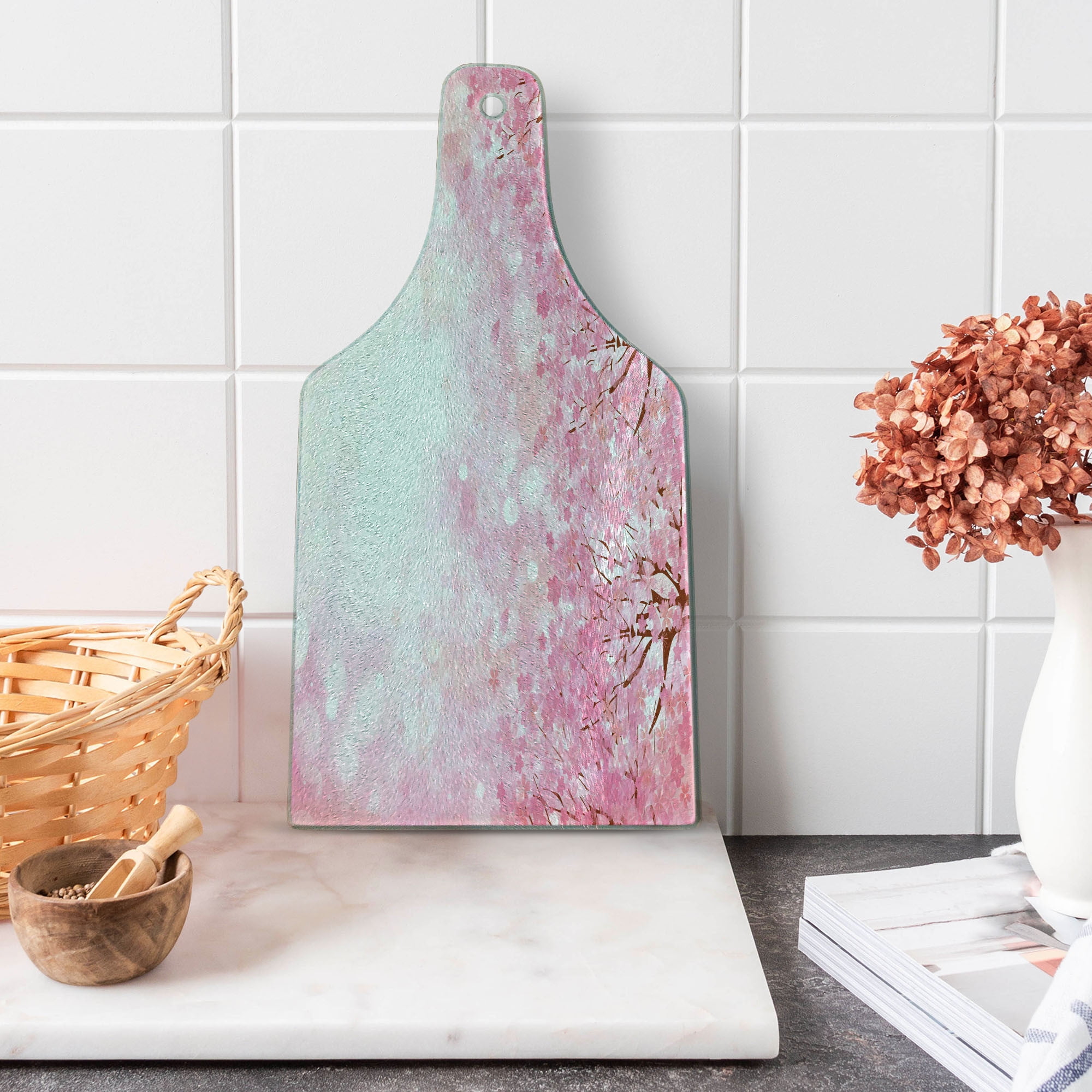 Pale Pink Cutting Board, Japanese Cherry Blossom Sakura Tree with ...