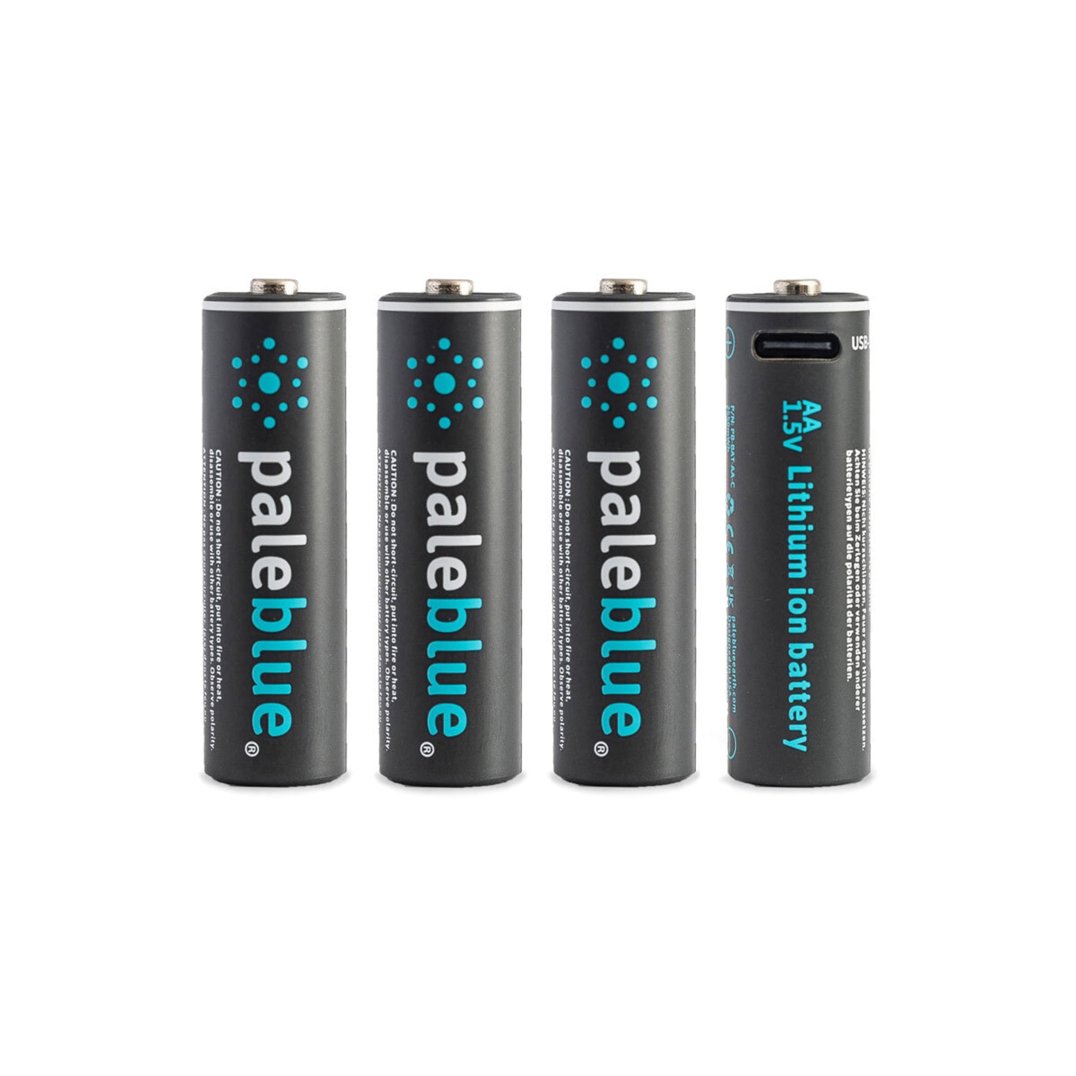 Paleblue Pblpbaac Pale Blue Lithium Ion Rechargeable Aa Batteries 4pk ...