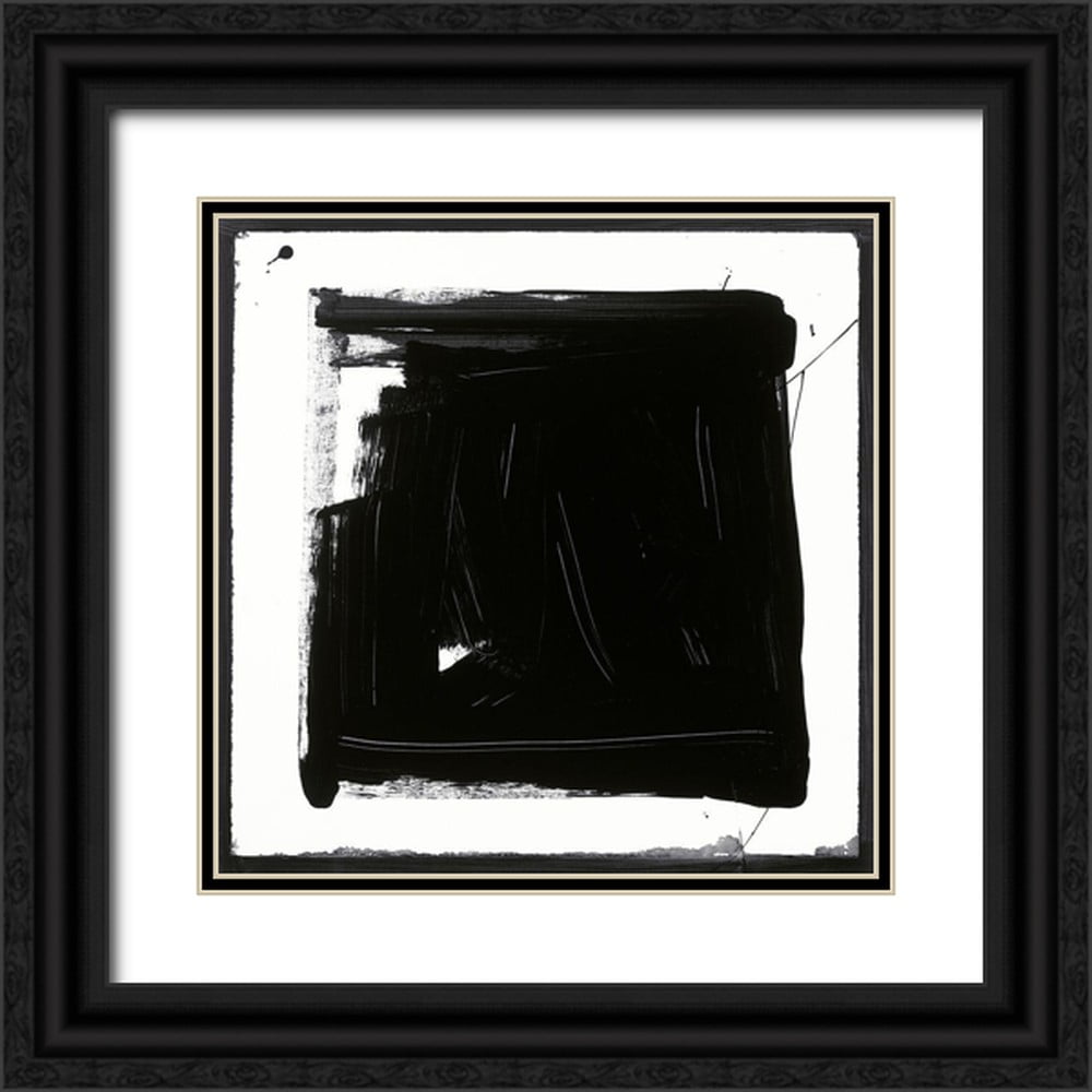 Palek, Franka 26x26 Black Ornate Wood Framed with Double Matting Museum ...