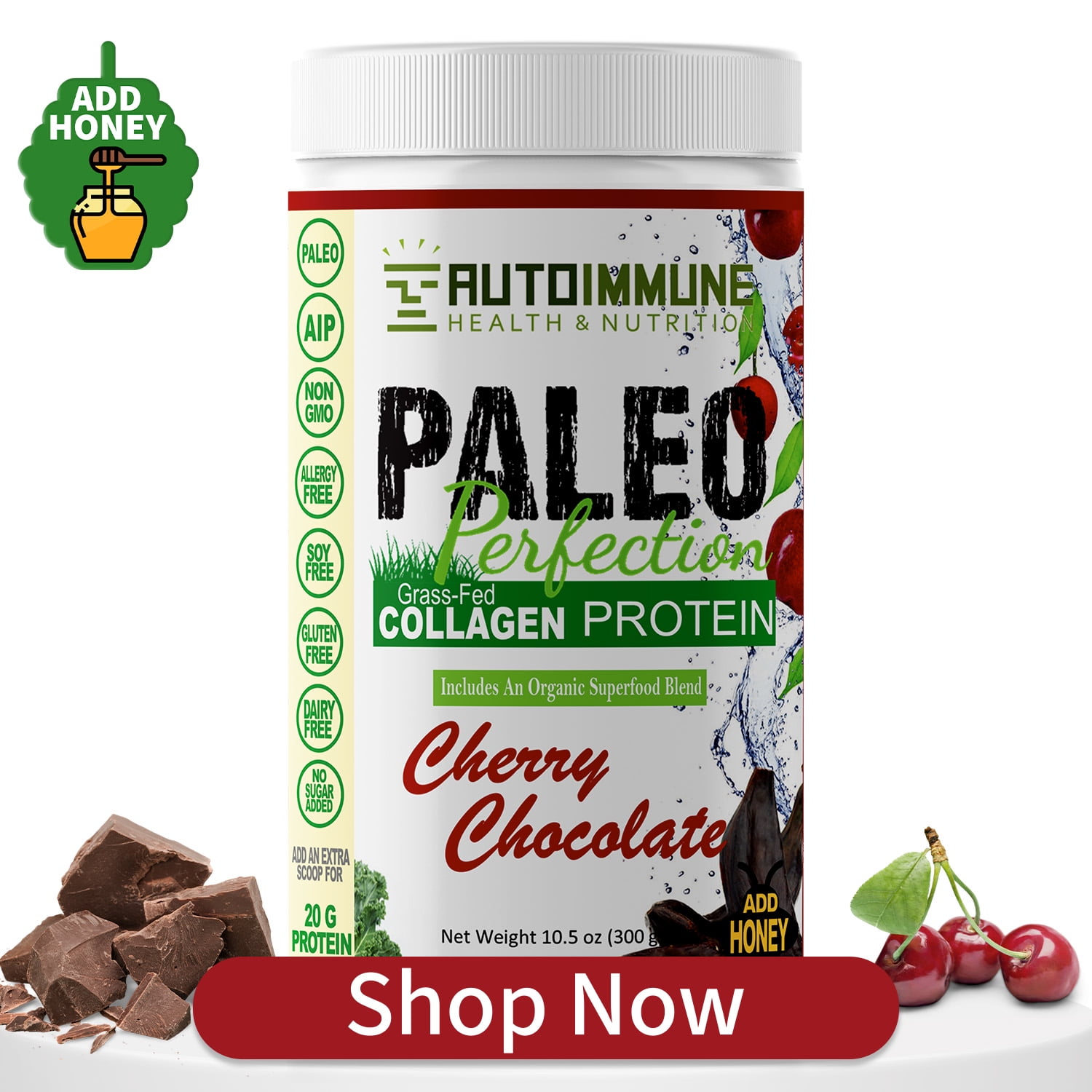 Paleo Perfection Cherry Chocolate Protein Powder (NO STEVIA, AIP ...