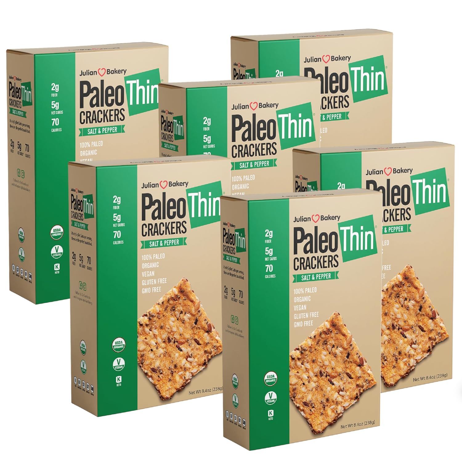 Paleo Thin Crackers | Salt | USDA Organic | Gluten-Free | Grain-Free ...