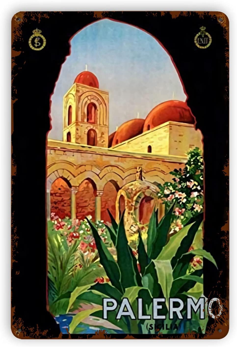 Palermo Sicilia Italy Metal Sign, Tourism and Travel Retro Metal ...