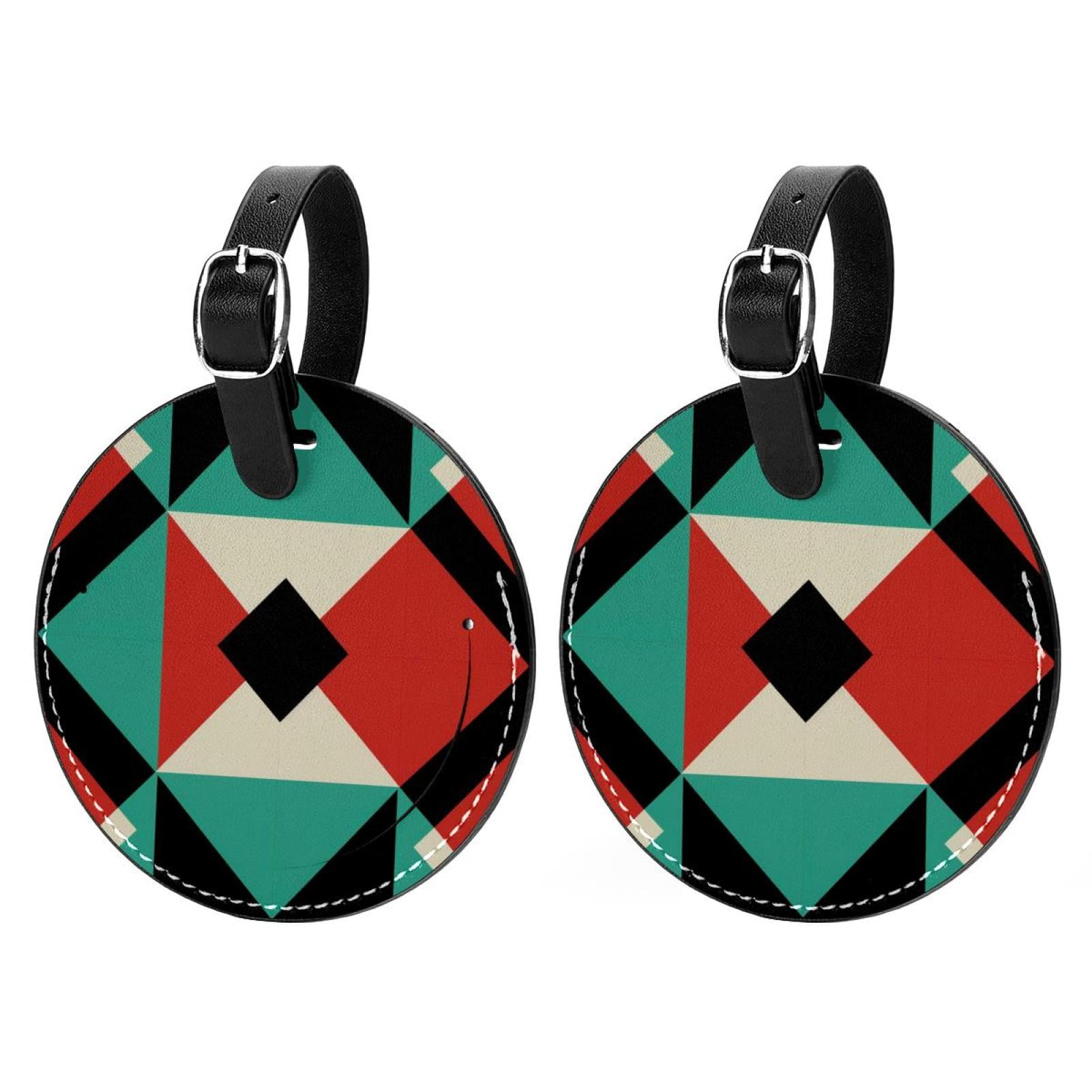 Palestine 2pcs PU Leather Round Bag Tags with Privacy Cover and Name ID ...